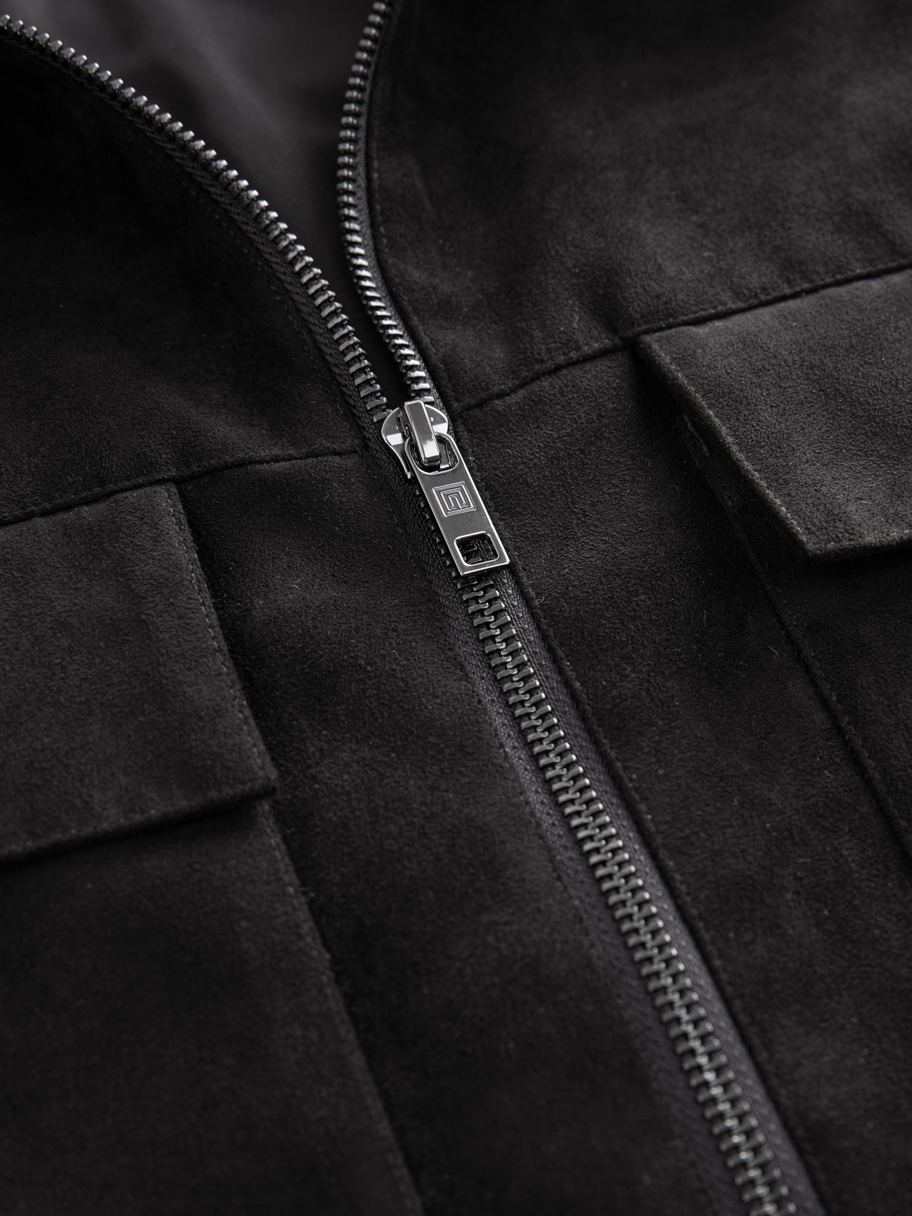 Buy Black Faux Suede Collared Shacket from the Next UK online shop