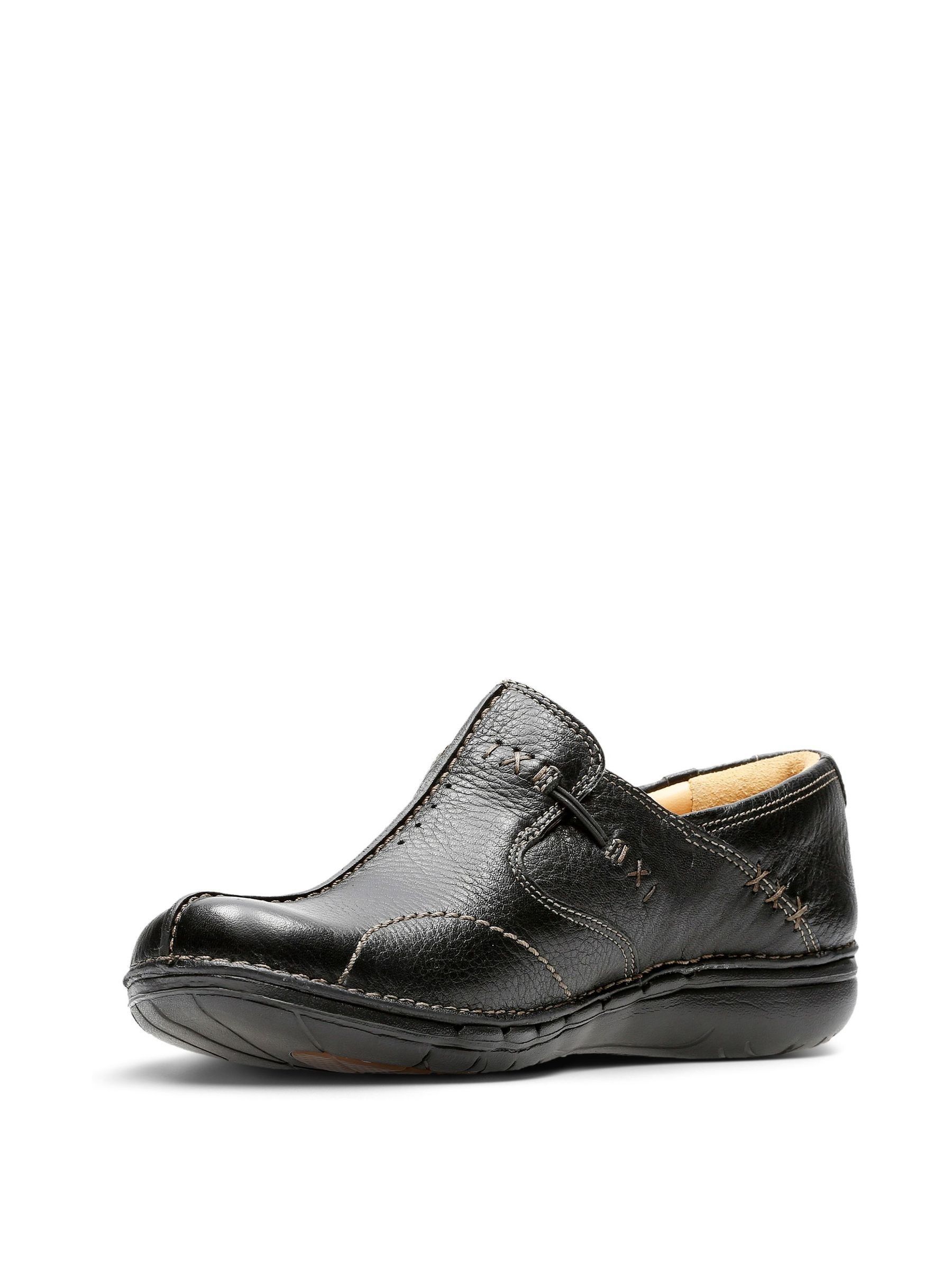 Buy Clarks Black Un Loop Leather Slip On Shoes from the Next UK online shop