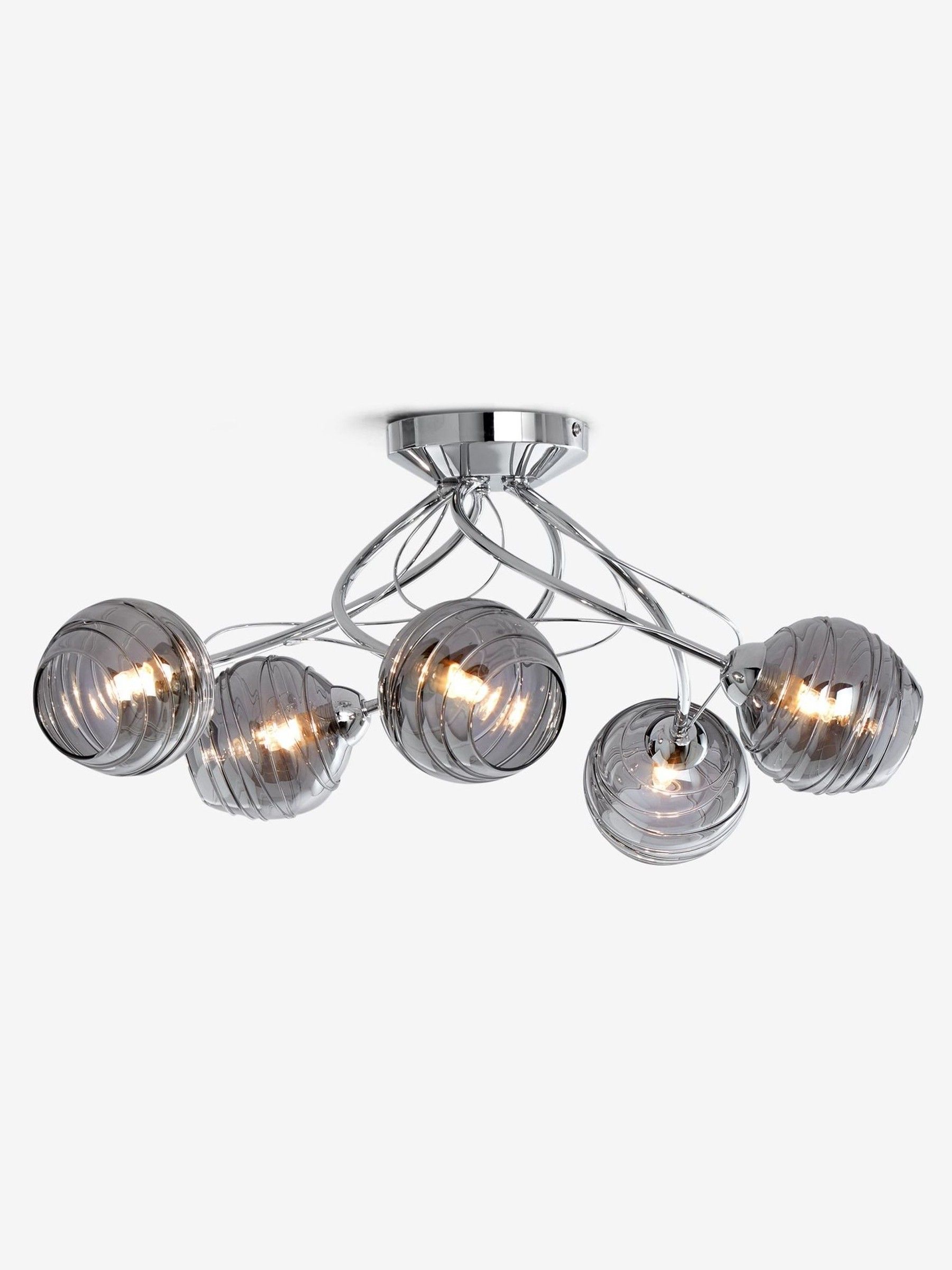 Buy Smoke Grey Drizzle 5 Light Flush Ceiling Light from the Next UK ...