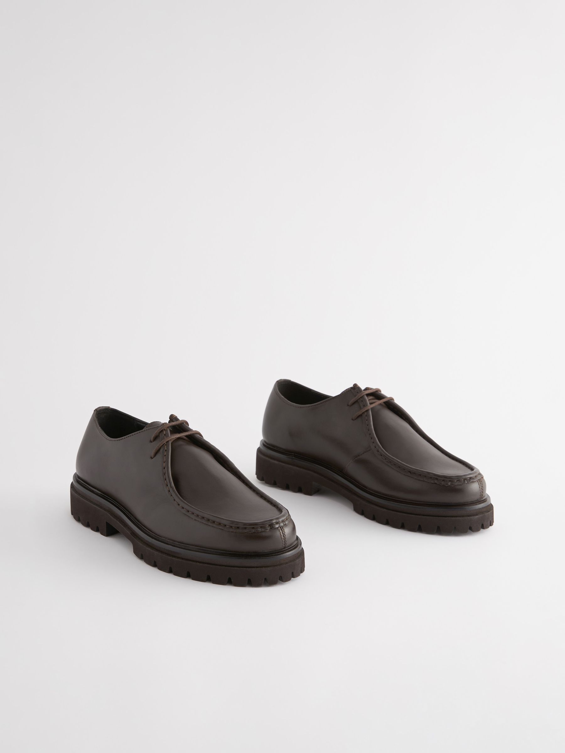 Buy Brown EDIT Cleated Leather Apron Toe Shoes from the Next UK online shop