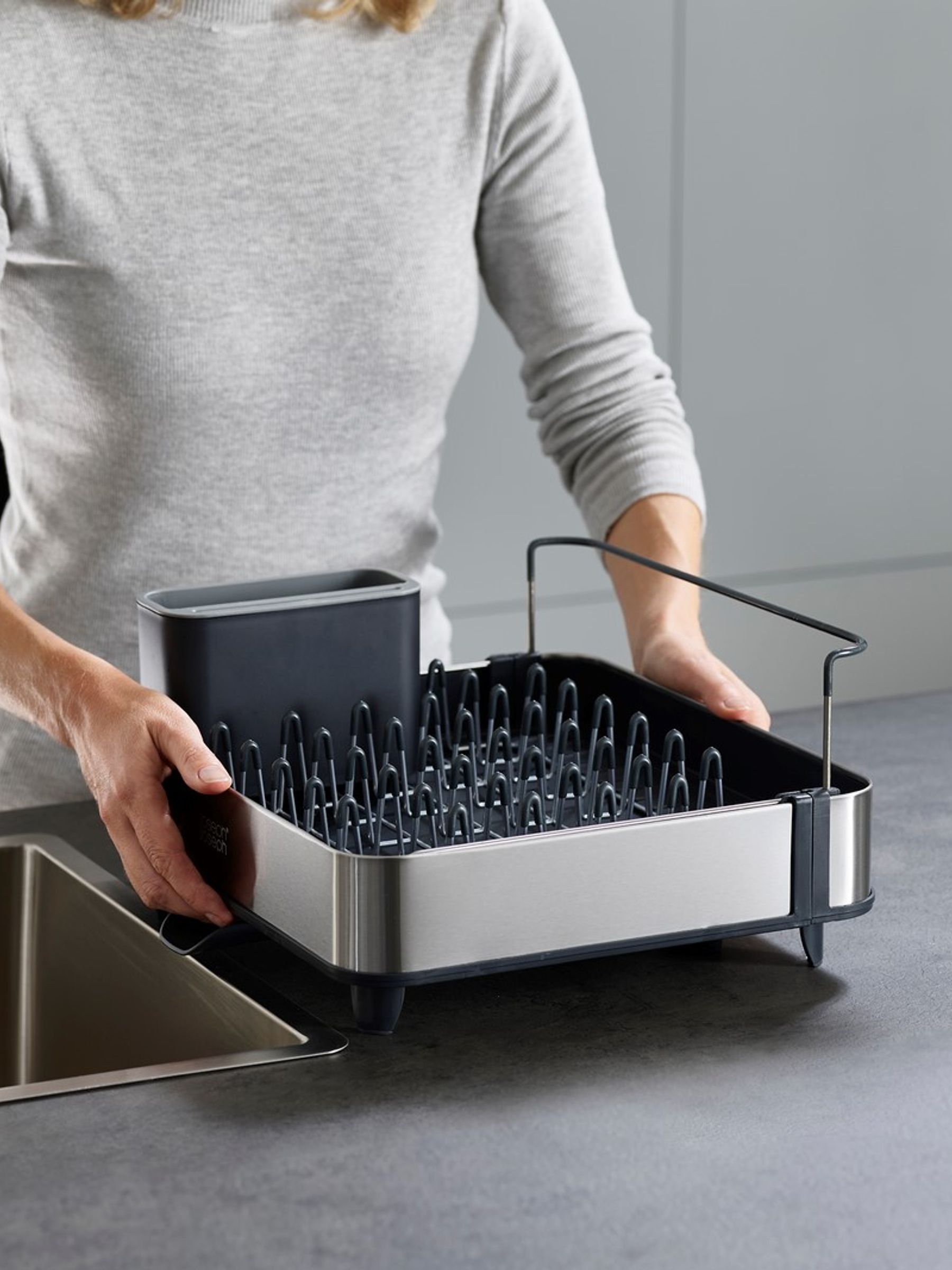 Buy Joseph Joseph Grey Extend Steel Dish Rack from Next United Arab ...