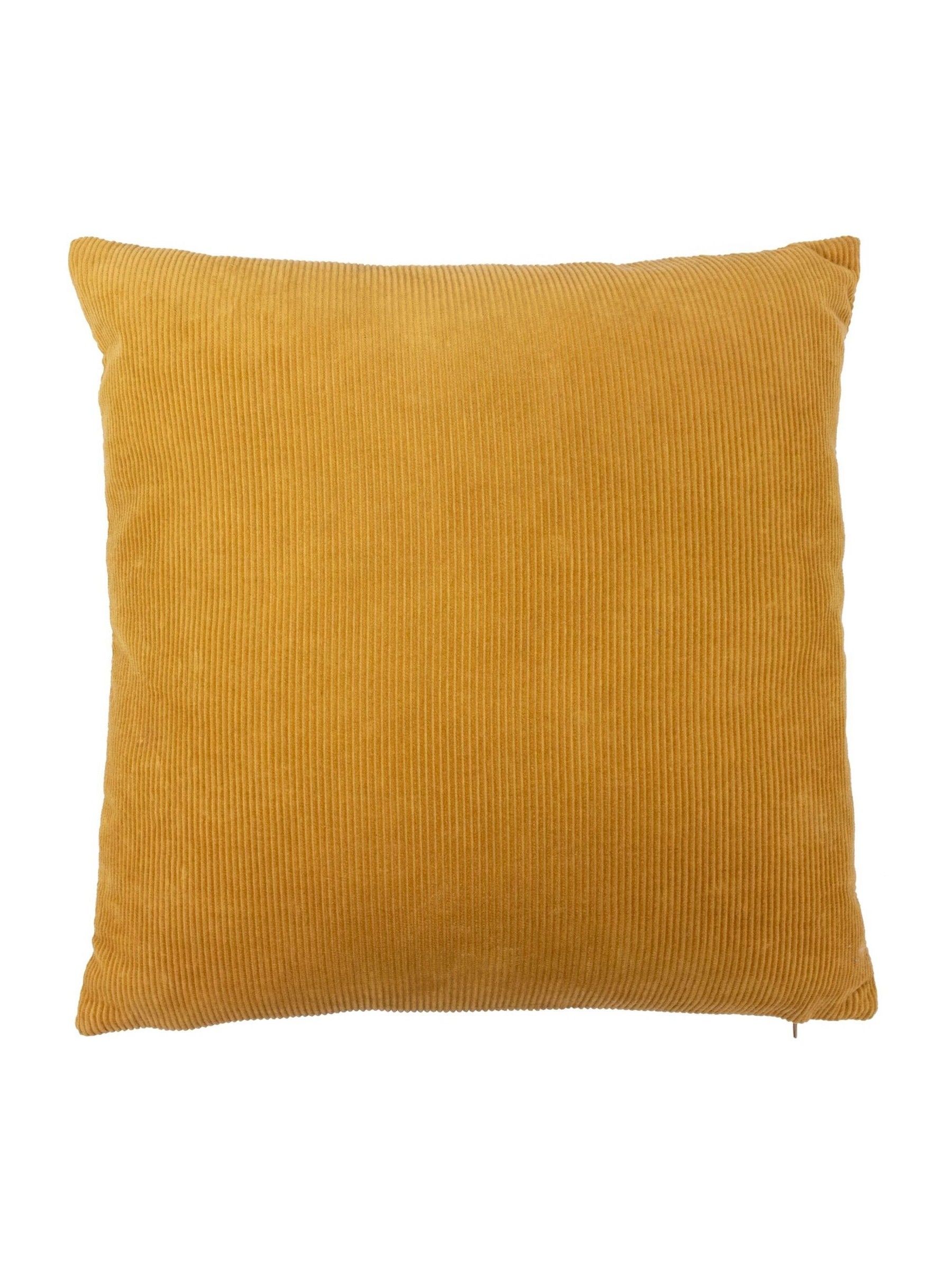 Buy furn. Ochre Yellow Jagger Ribbed Polyester Filled Cushion from the ...