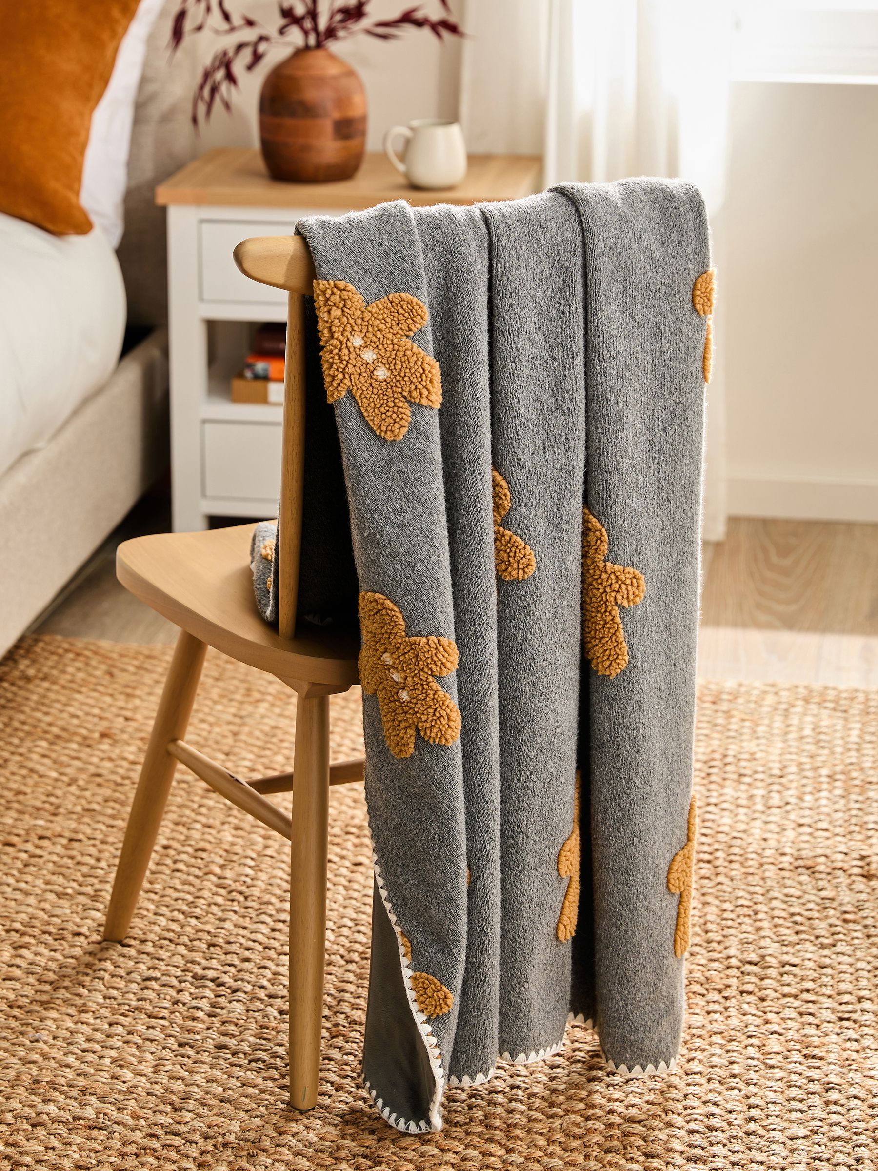 Buy Grey Christmas Gingerbread Throw from the Next UK online shop