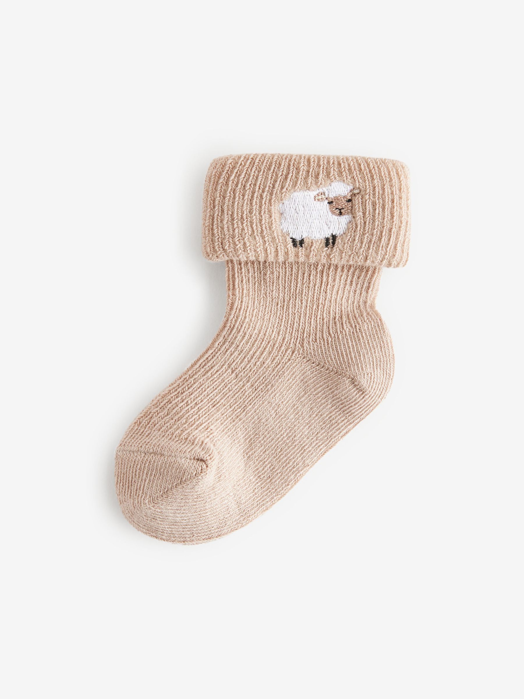 Buy Blue/Neutral Embroidered Roll Top Socks 5 Pack (0mths-2yrs) from ...