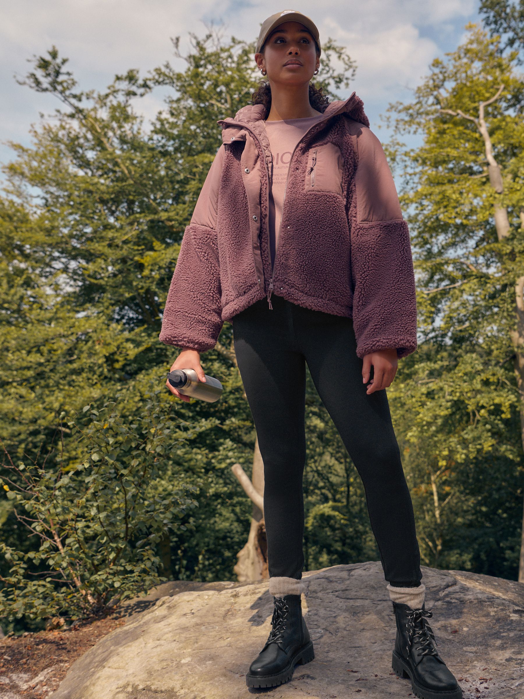 Buy Rose Pink Teddy Borg Jacket from the Next UK online shop