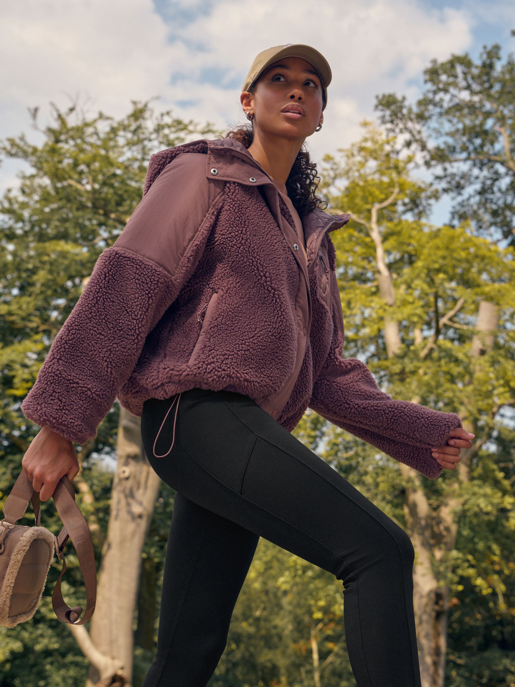 Buy Rose Pink Teddy Borg Jacket from the Next UK online shop