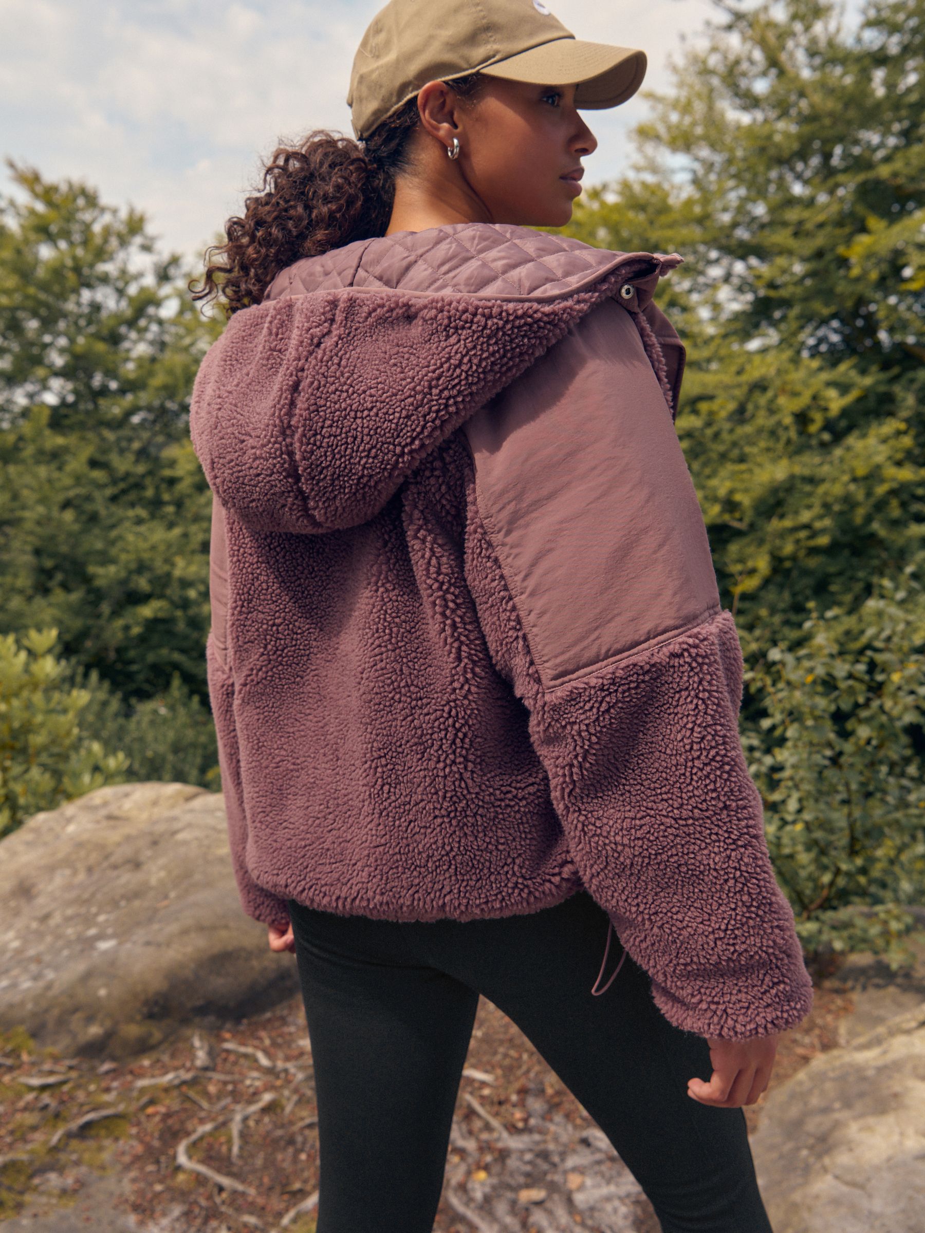 Buy Rose Pink Teddy Borg Jacket from the Next UK online shop