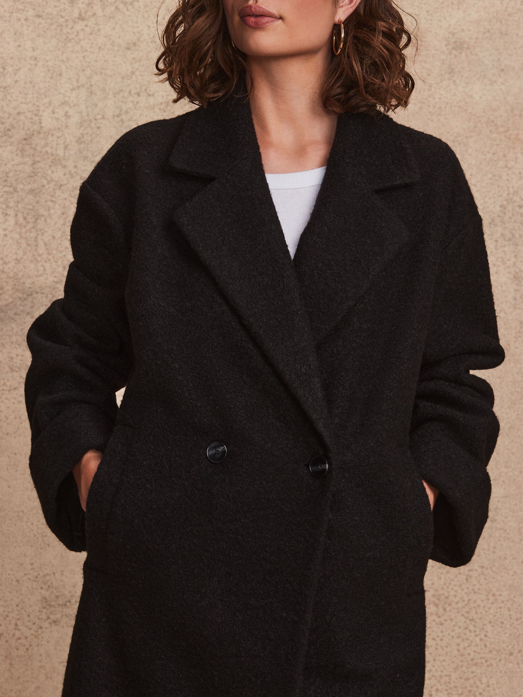 Buy Black Revere Collar Coatigan from the Next UK online shop