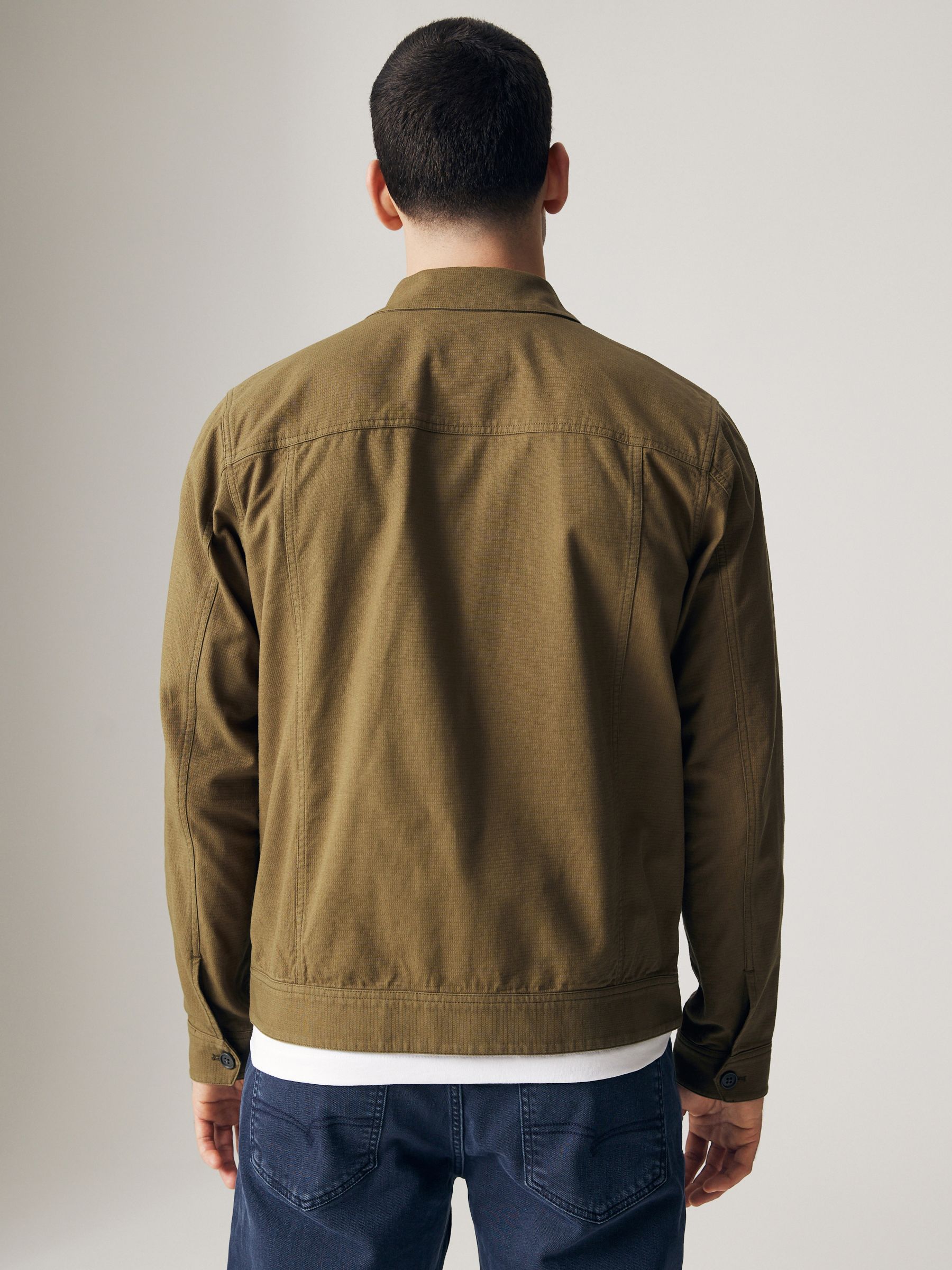 Buy Khaki Green Textured Button Up Shacket from the Next UK online shop