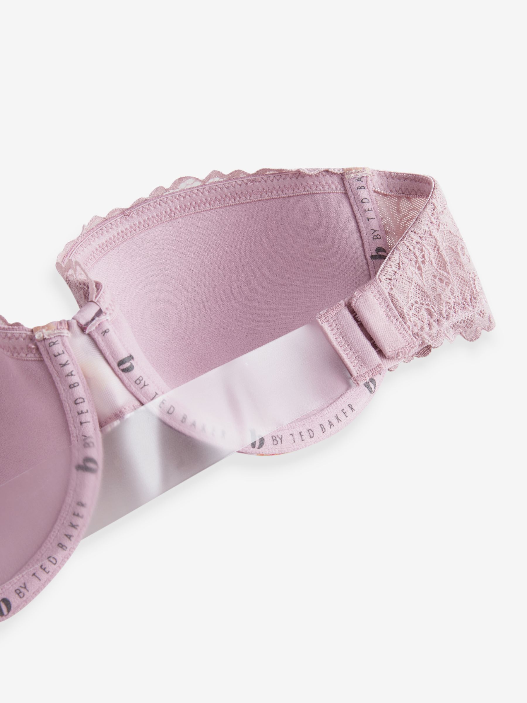 Buy B by Ted Baker Pink Floral Clear Back Balcony Bra from the Next UK ...