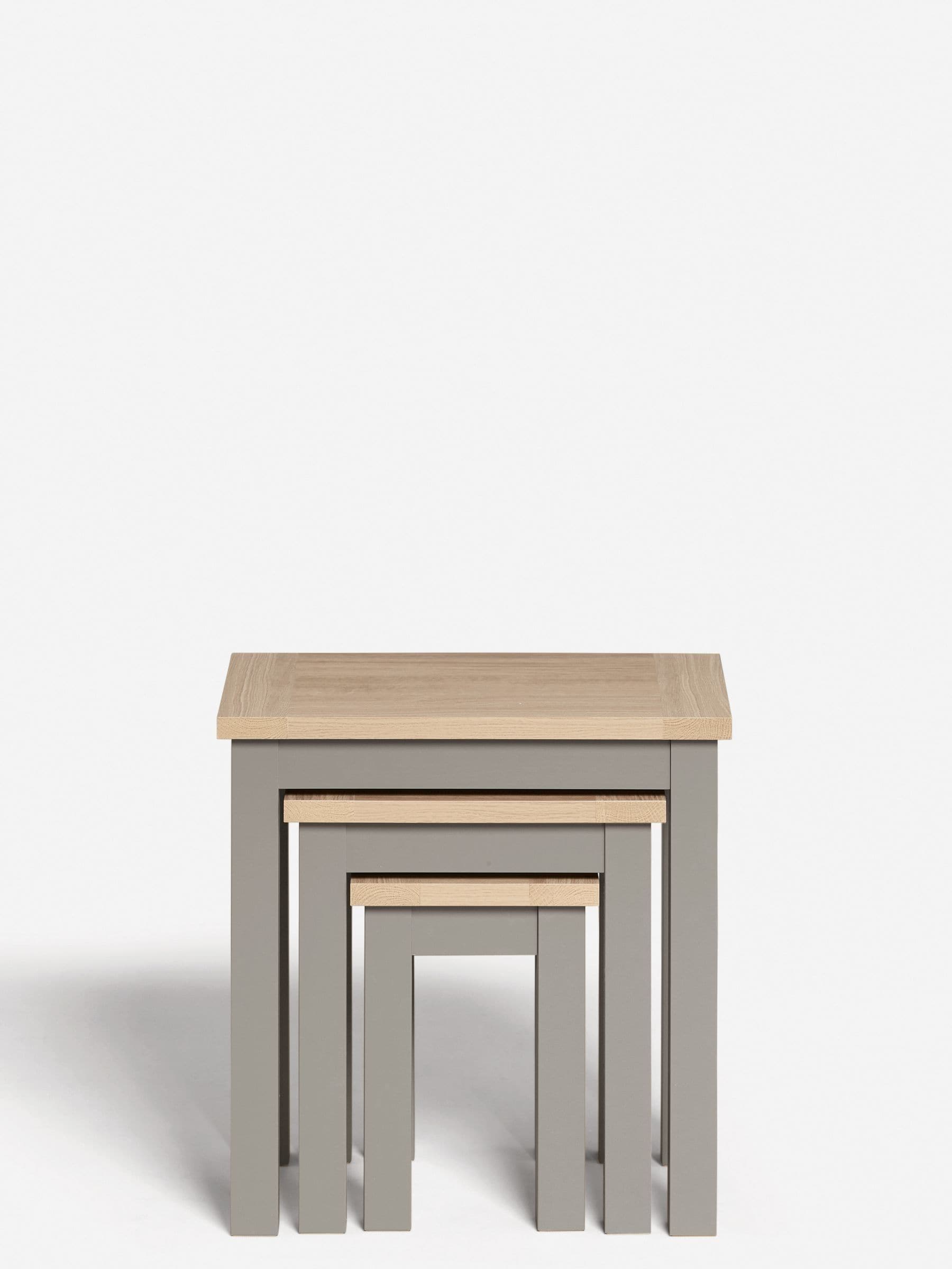 Buy Dove Grey Malvern Oak Effect Rectangle Set of 3 Nest of Tables from the Next UK online shop