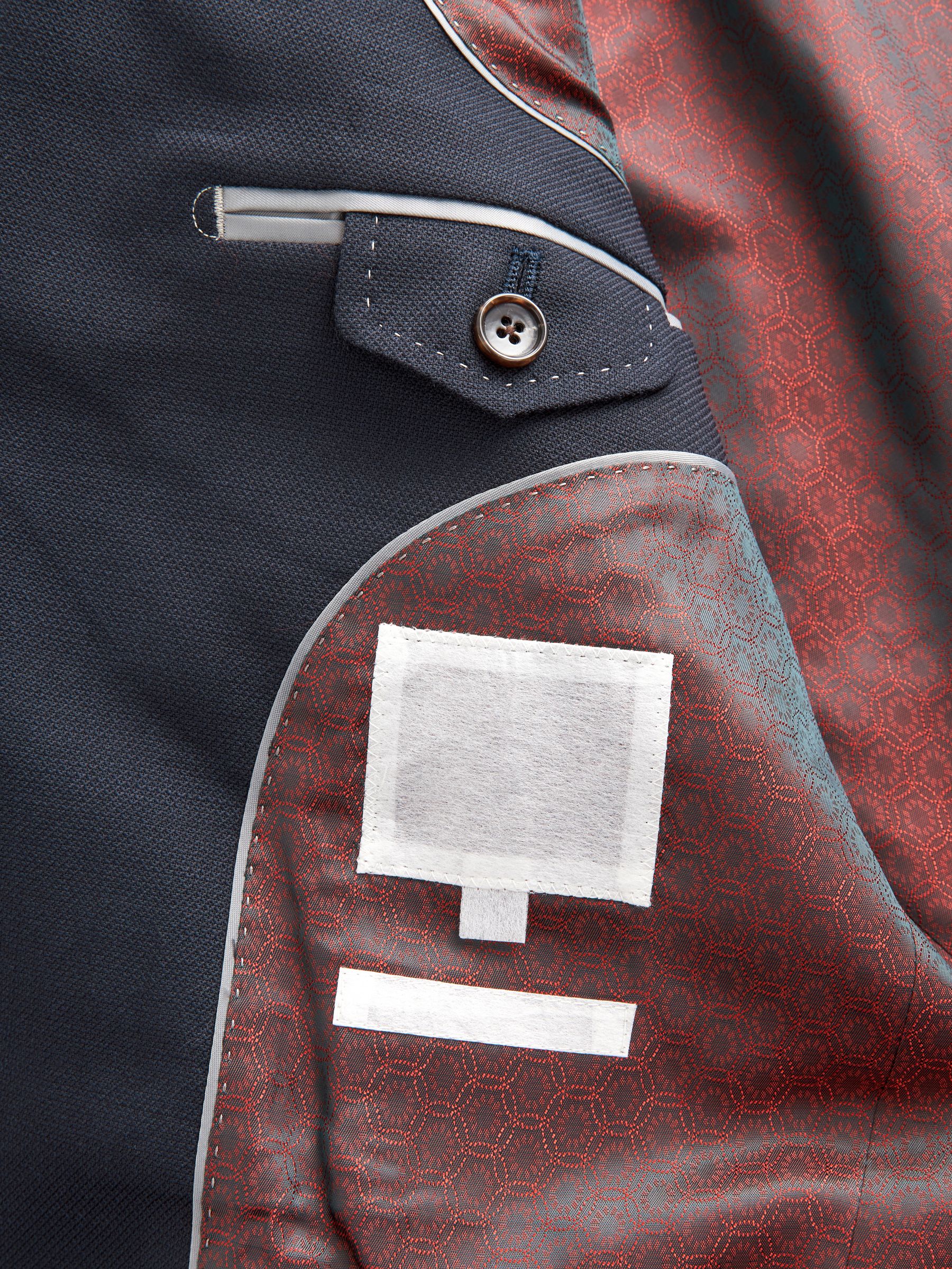 Buy Navy Blue Slim Fit Signature Tollegno Italian Wool Textured Suit ...