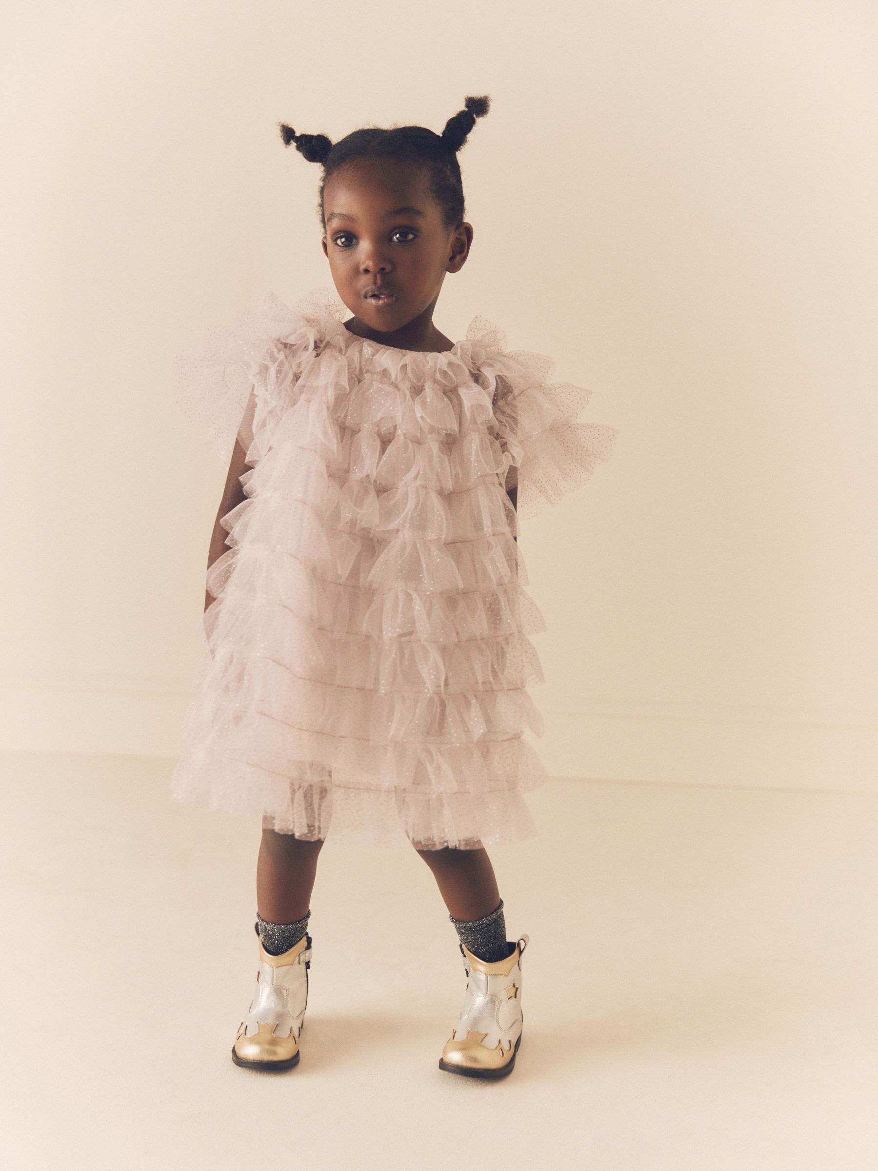 Buy Shell Pink Sparkle Ruffle Mesh Dress (3mths-8yrs) from the Next UK ...