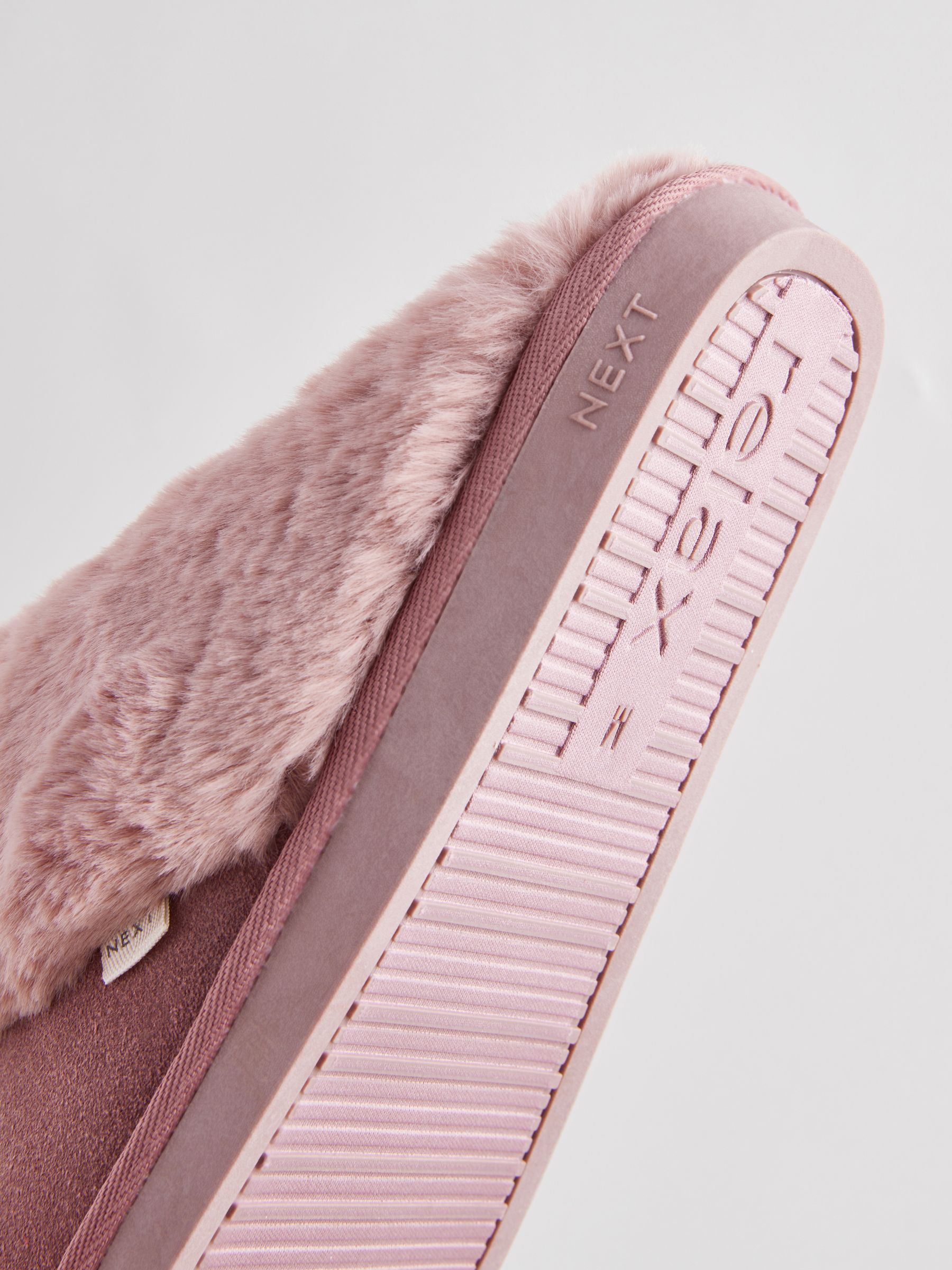 Buy Mink Pink Suede Faux Fur Lined Mule Slippers from the Next UK ...