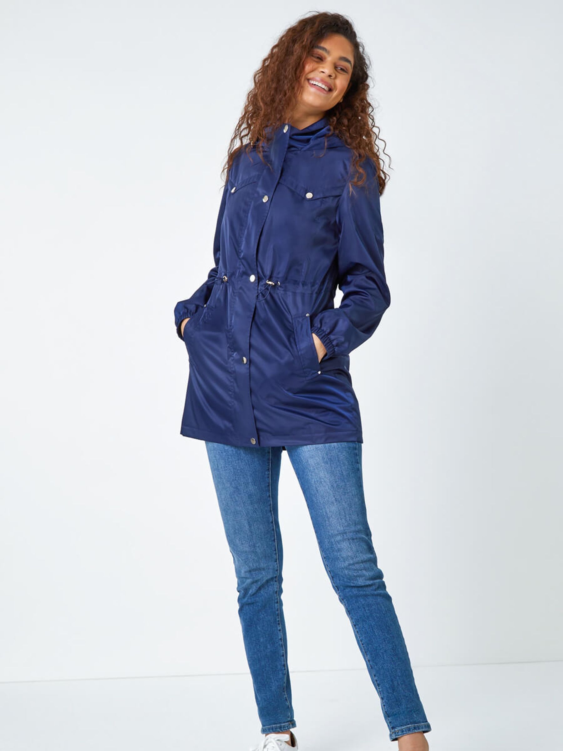 Buy Roman Blue Shower Resistant Longline Jacket from the Next UK online ...