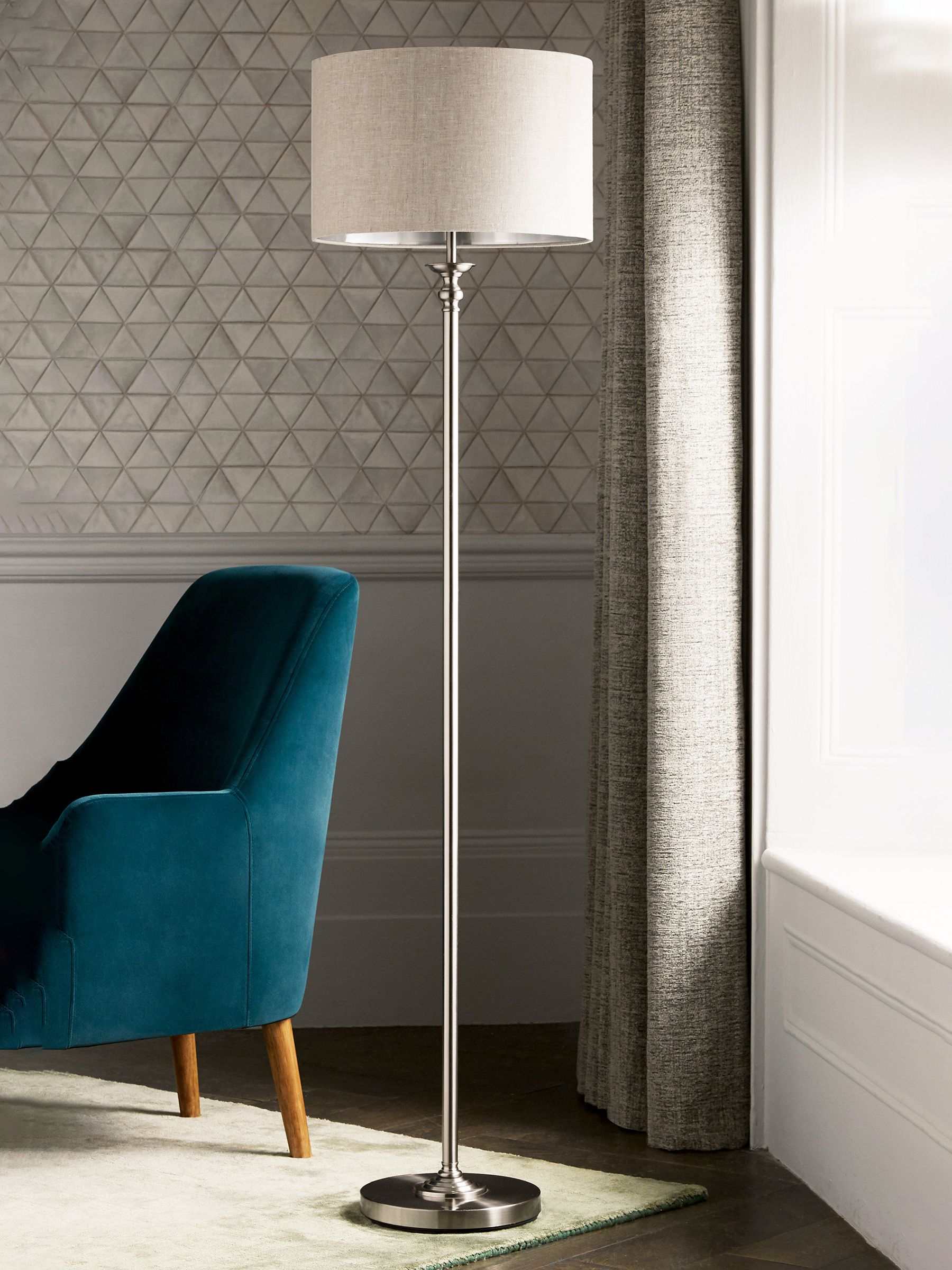 Buy Brushed Nickel Burford Floor Lamp from the Next UK online shop