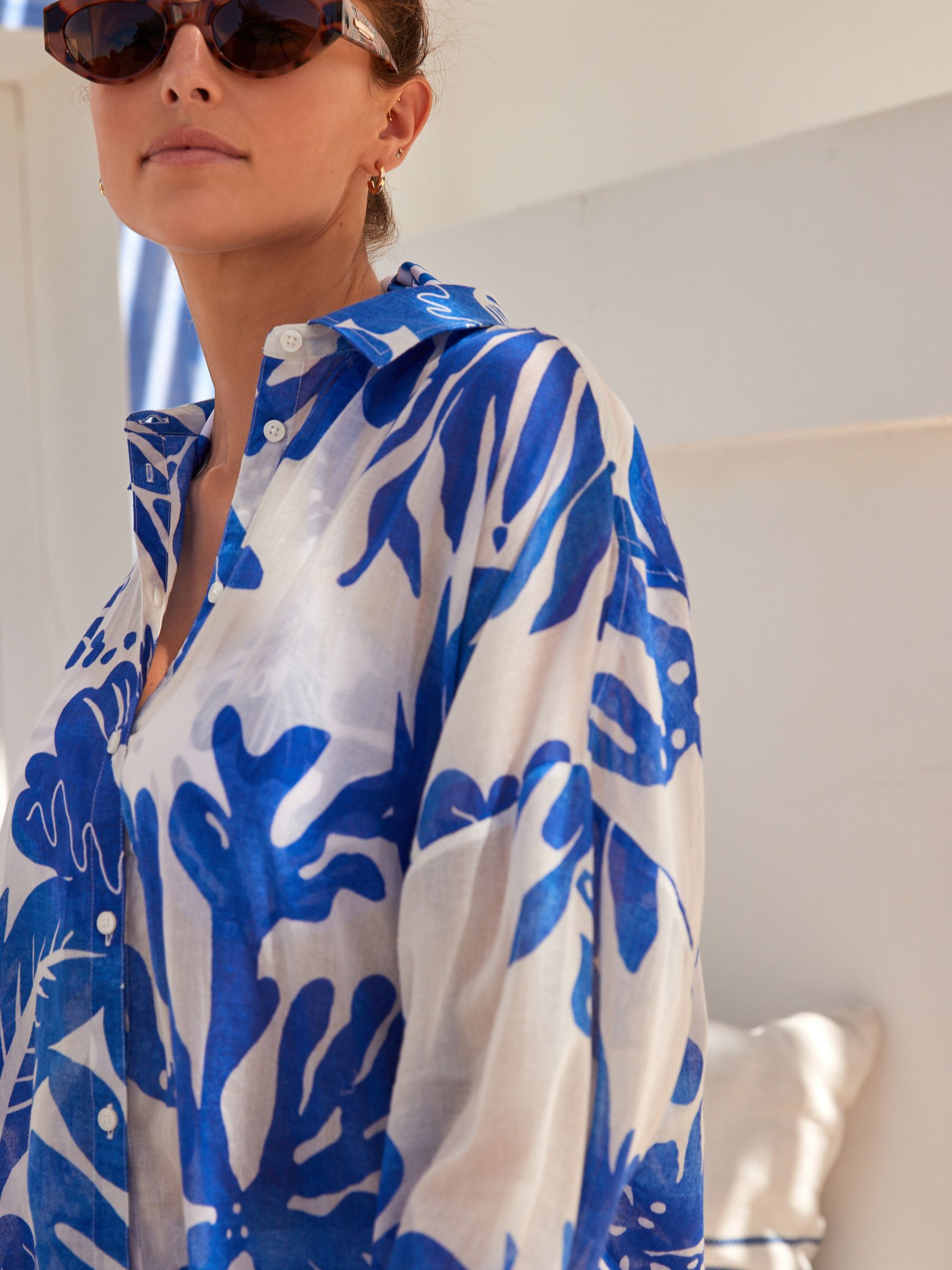 Buy Blue Leaf 100 Cotton Beach Shirt Cover Up From Next United Arab buy-blue-leaf-100-cotton-beach-shirt-cover-up-from-next-united-arab