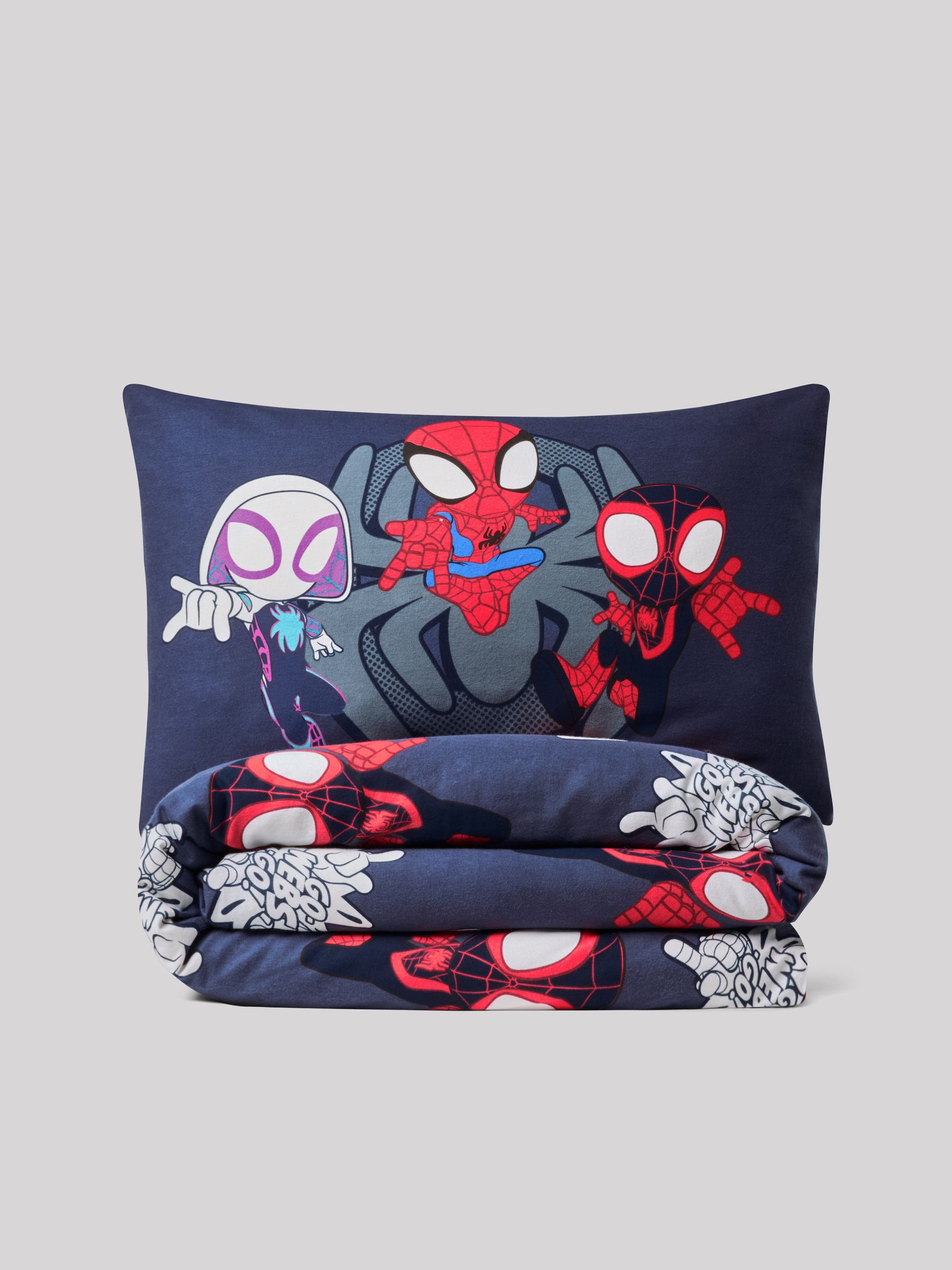 Buy Blue Disney Spidey Supersoft 100% Brushed Cotton Duvet Cover and ...