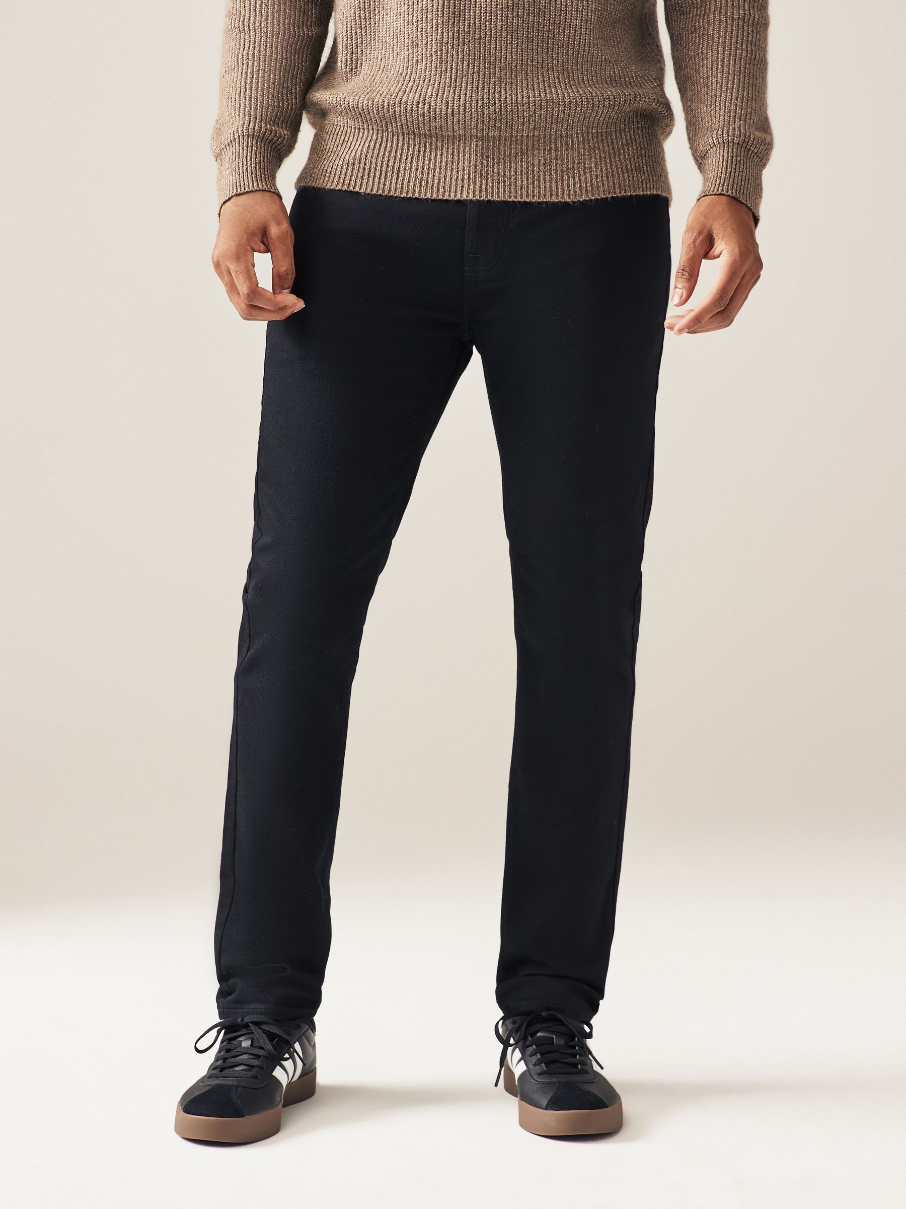 Buy Black Solid Single Skinny Fit Classic Stretch Jeans from Next Australia