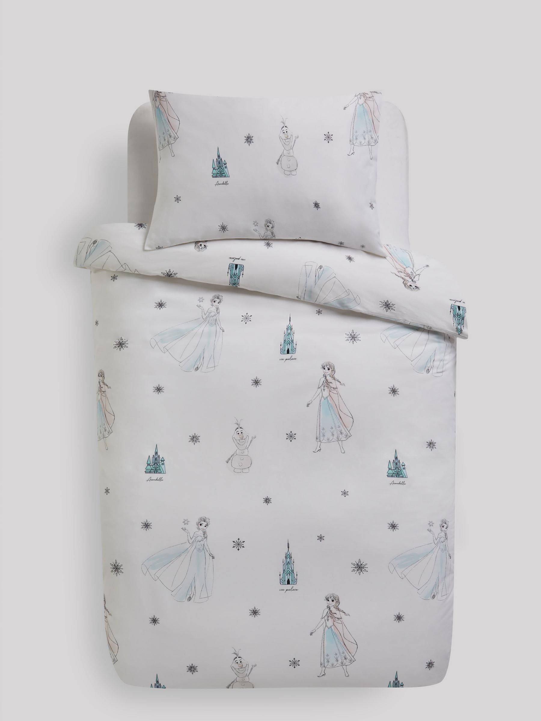 Buy White Disney Frozen 100% Cotton Duvet Cover and Pillowcase Set from ...