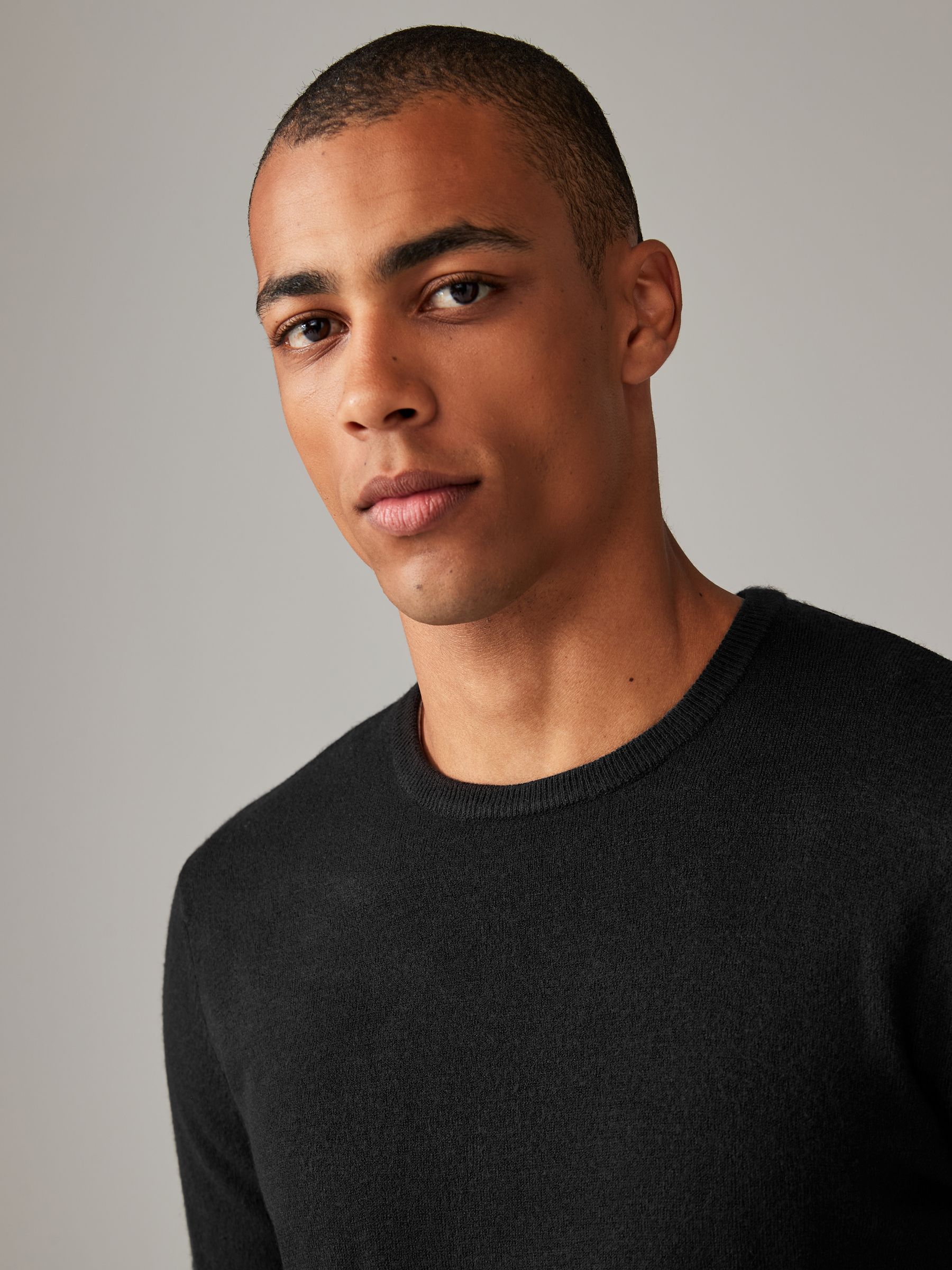 Buy Black/Grey Crew Neck Regular Fit Soft Touch Jumpers 2 Pack from the ...