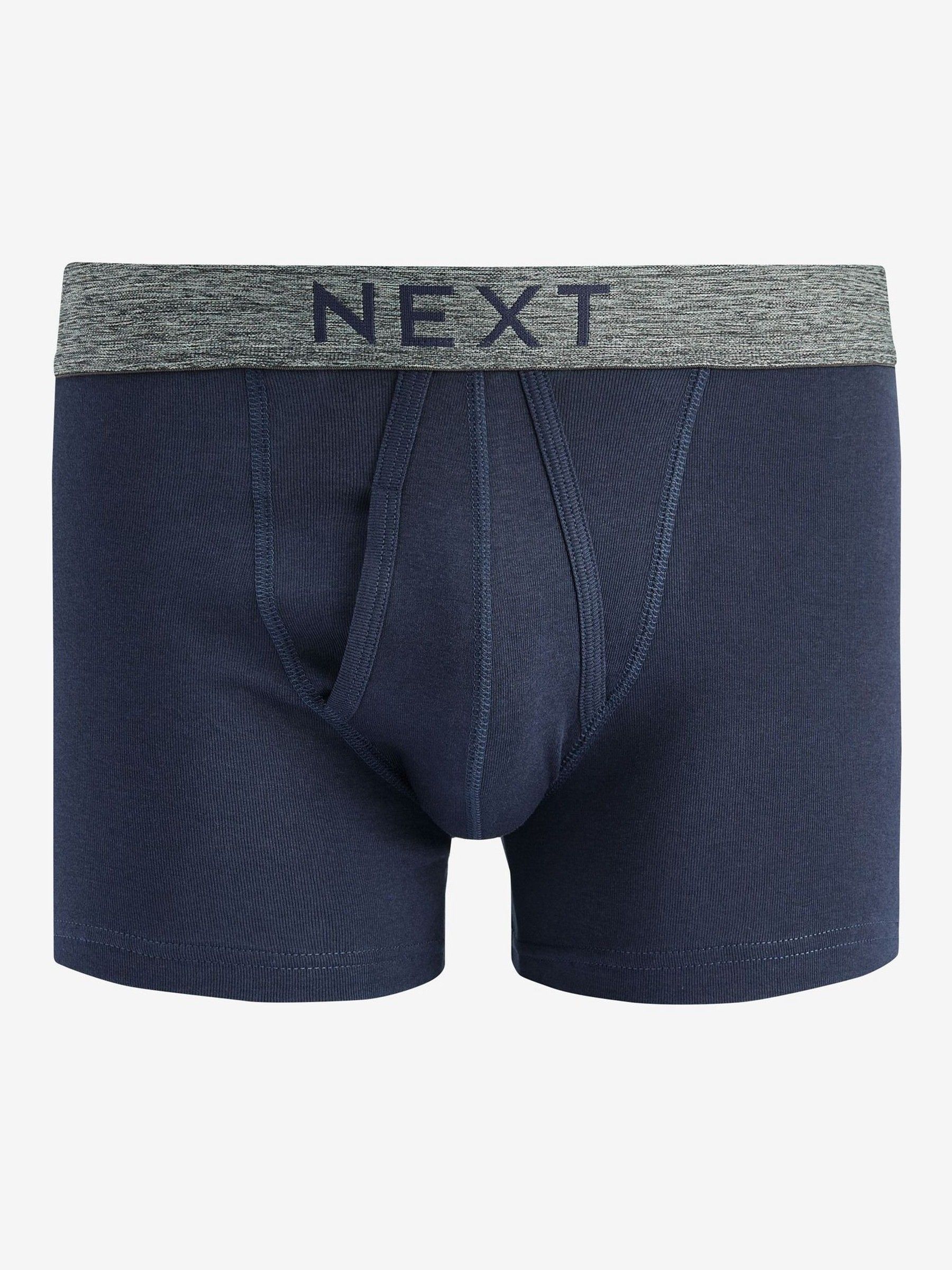 Buy Grey/Navy 4 pack A-Front Pure 100% Cotton Boxers from Next Australia