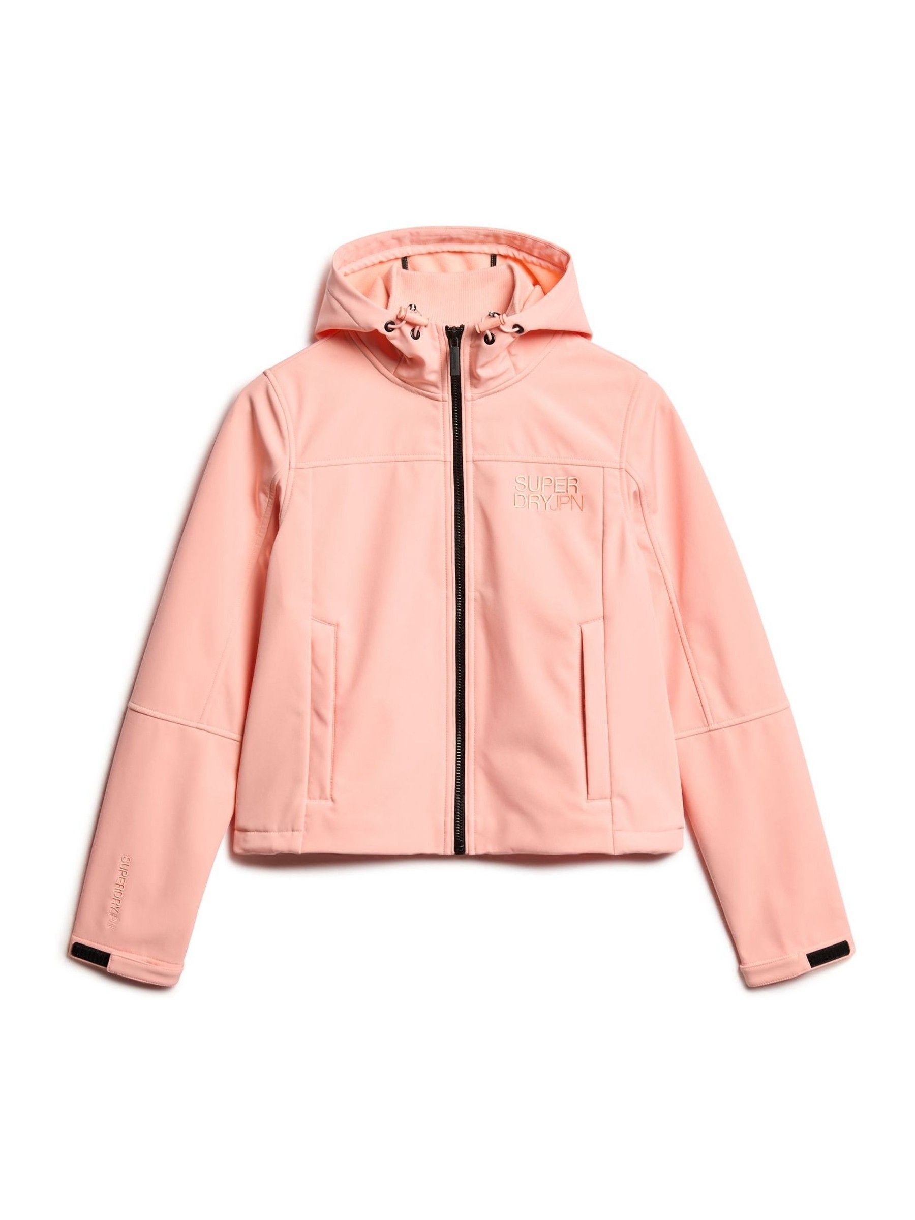 Buy Superdry Peach Pearl Pink Hooded Soft Shell Trekker Jacket from the ...