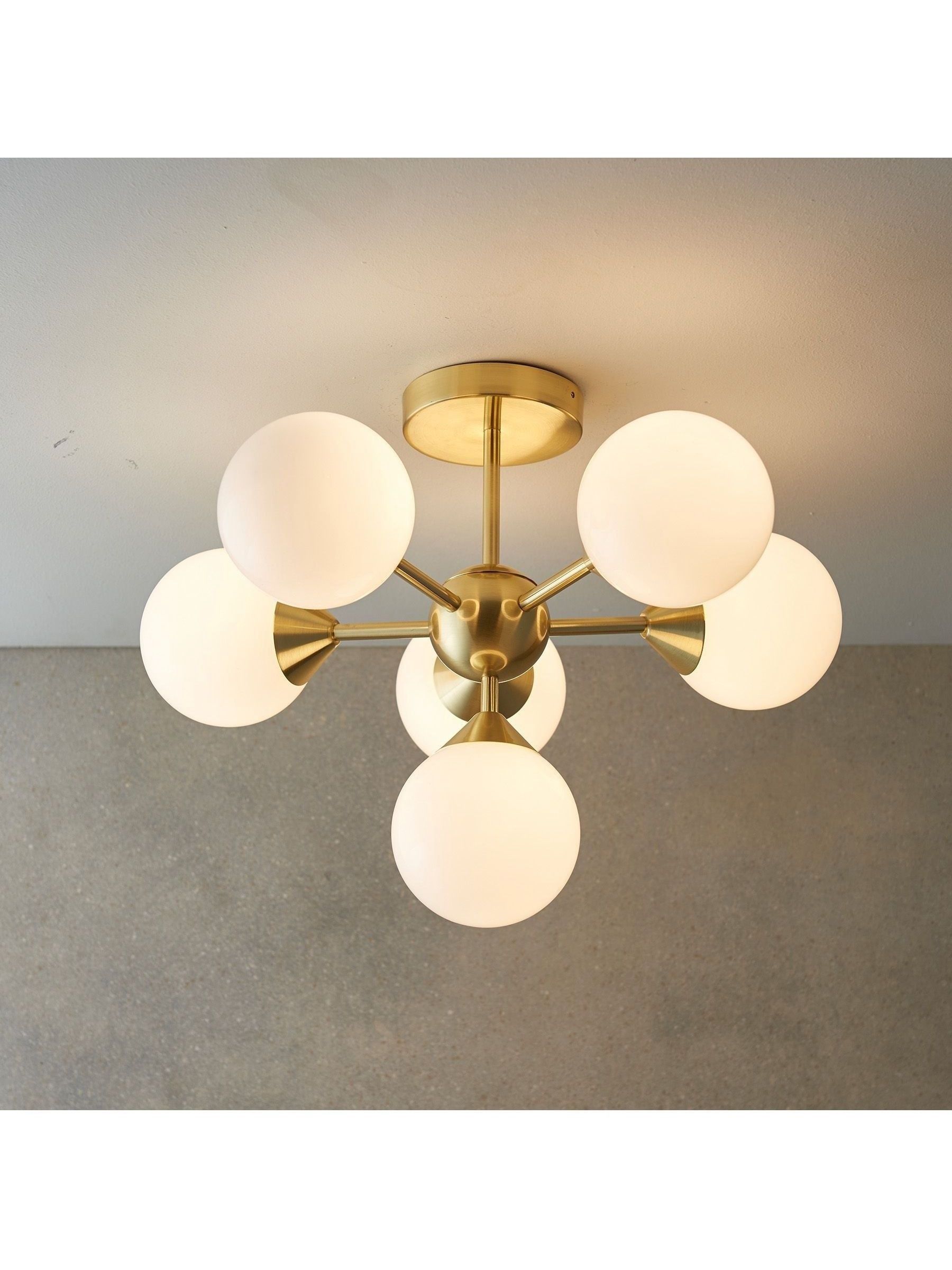 Buy Gallery Home Brushed Gold Flush Ceiling Fitting Brampton Ceiling ...