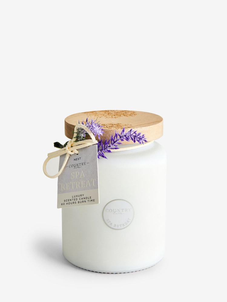 Buy White Country Luxe Spa Retreat Lavender and Geranium Jar Scented ...
