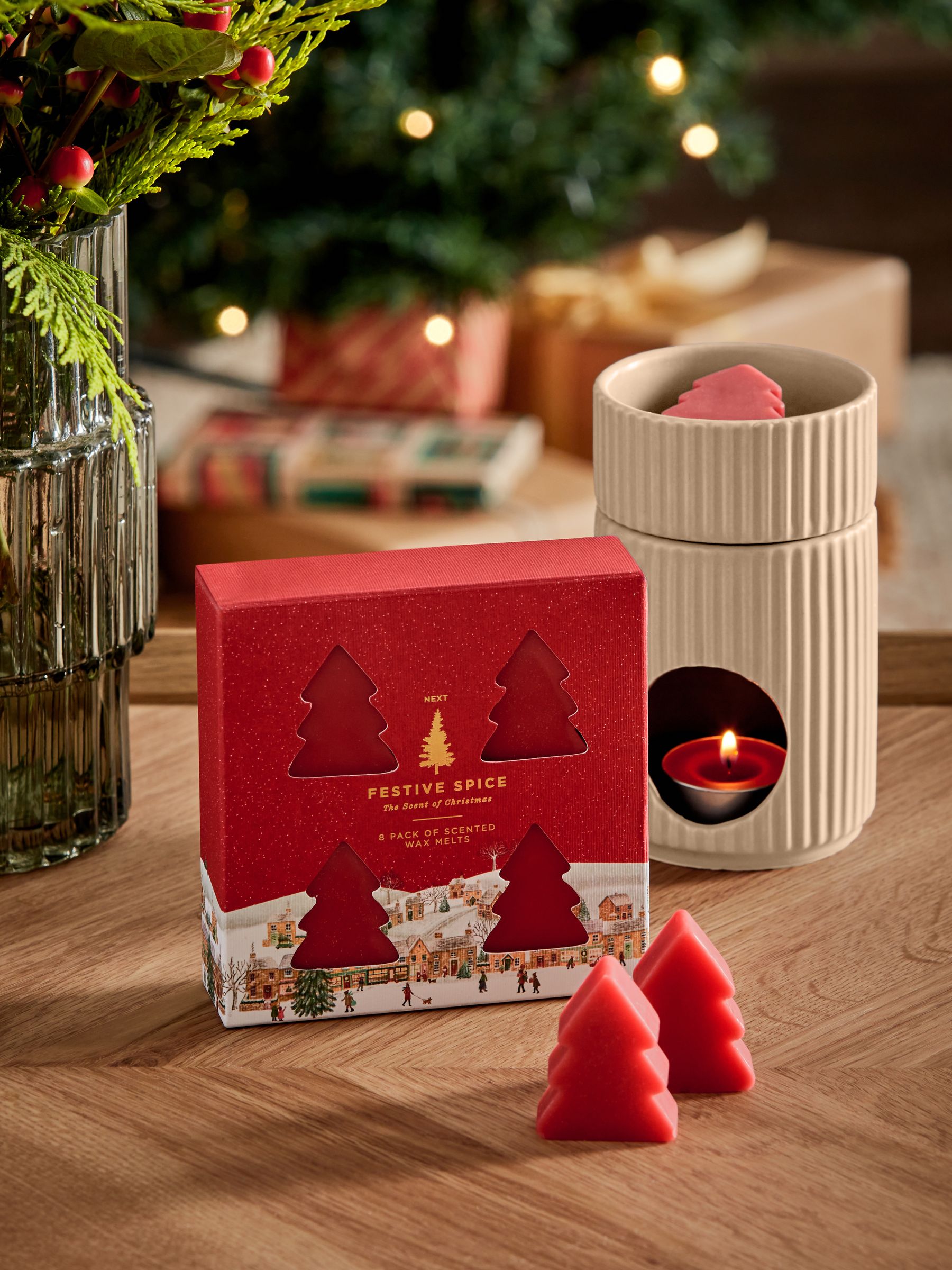 Buy Red Festive Spice Scented Christmas Wax Melts Set of 8 from the ...