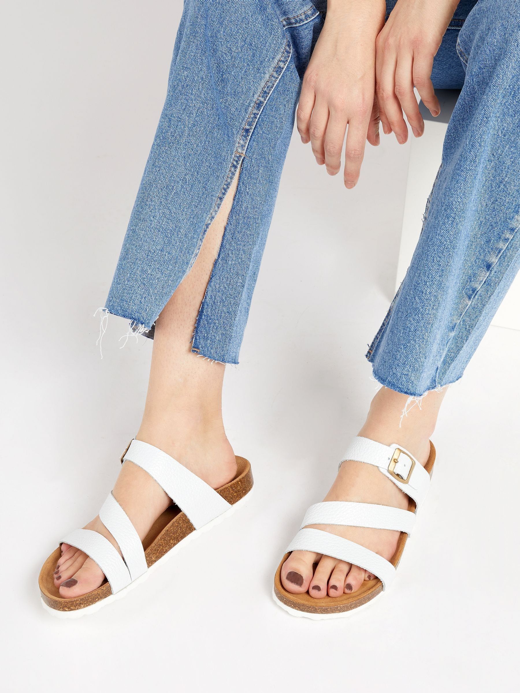 Buy Jones Bootmaker White Tabatha Leather Mule Sandals from the Next UK ...