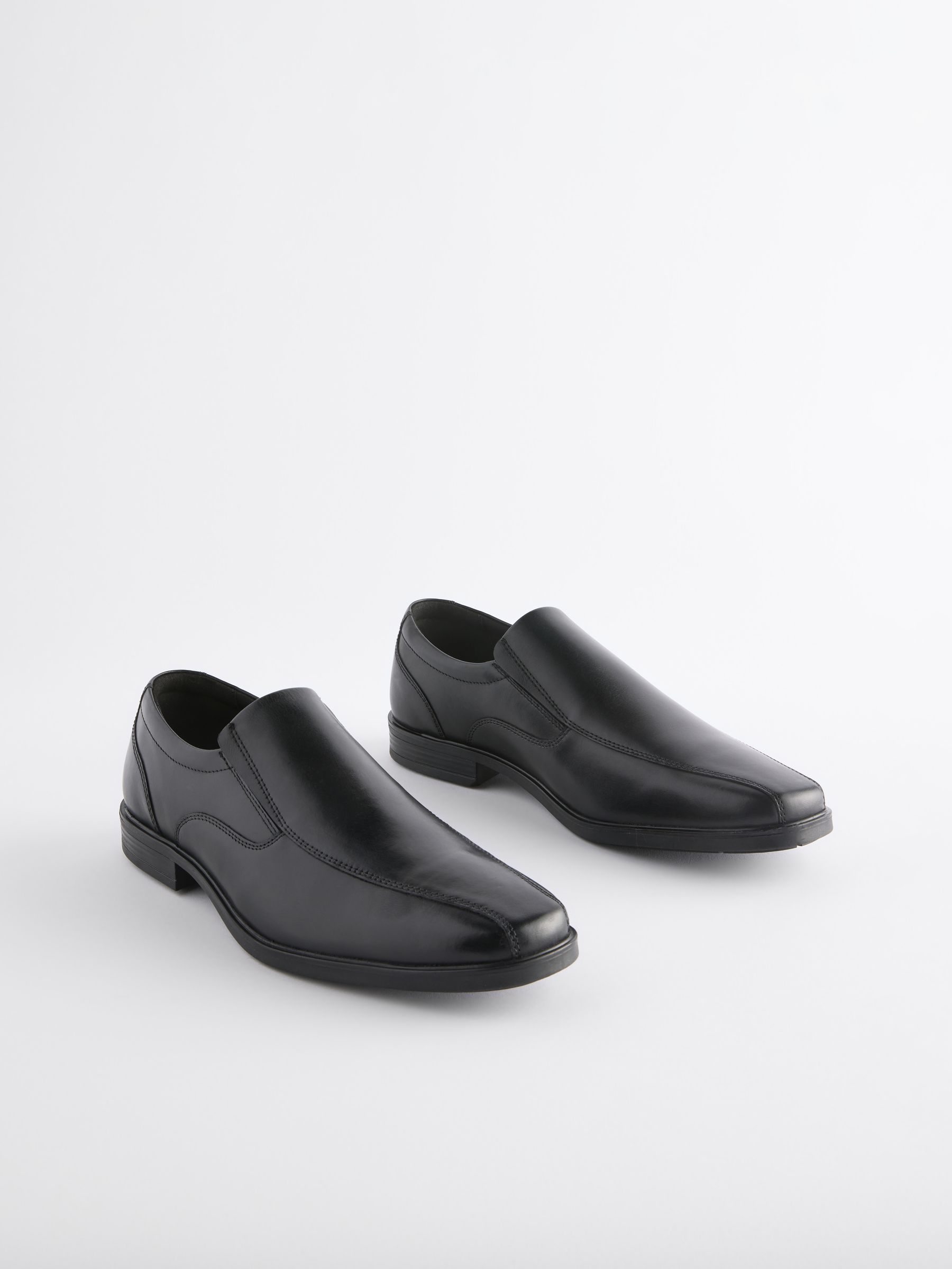 Buy Black Standard Fit Leather Panel Slip On Shoes from the Next UK ...