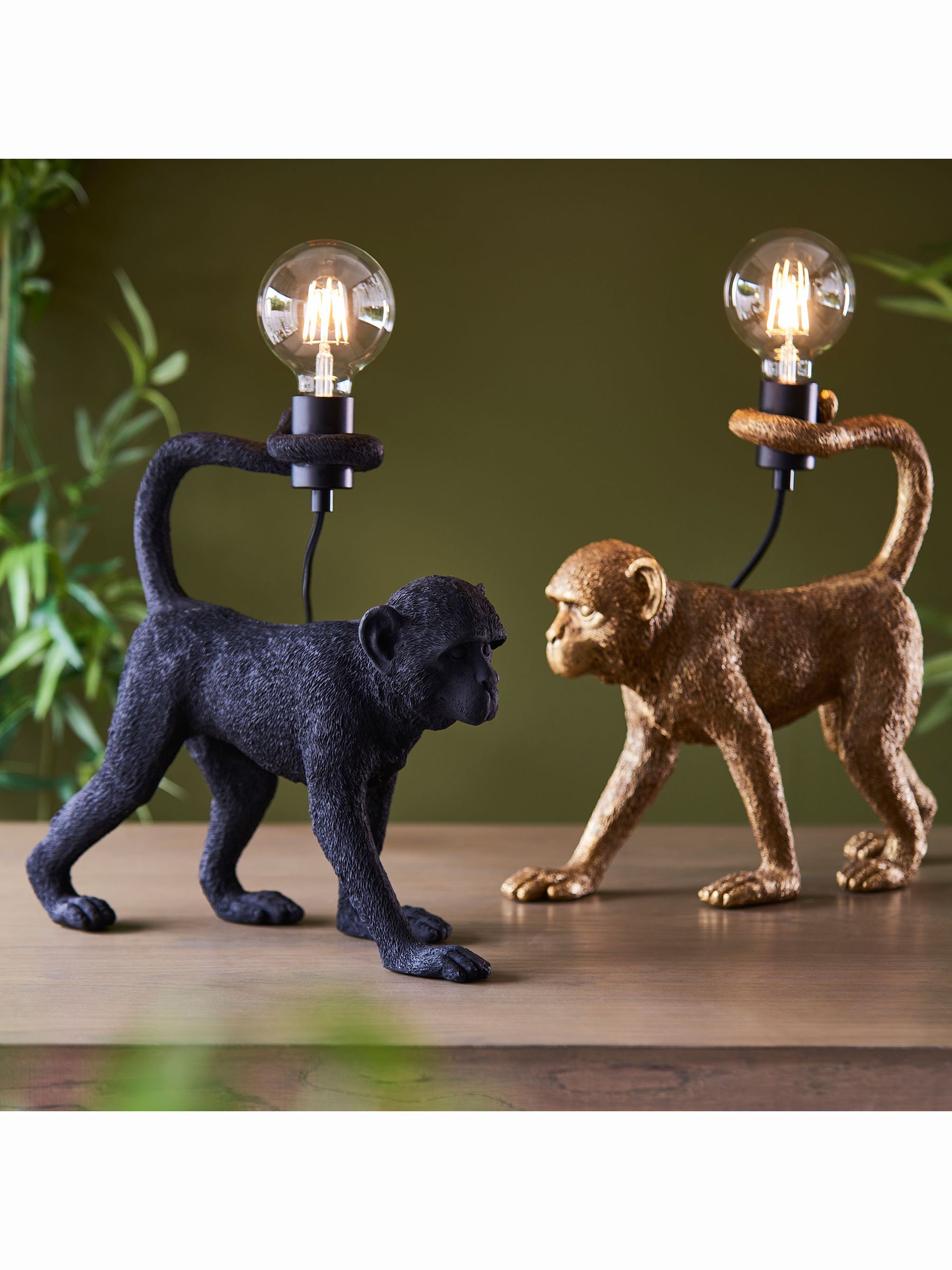Buy Gallery Home Gold Capuchin Monkey Table Lamp from the Next UK ...