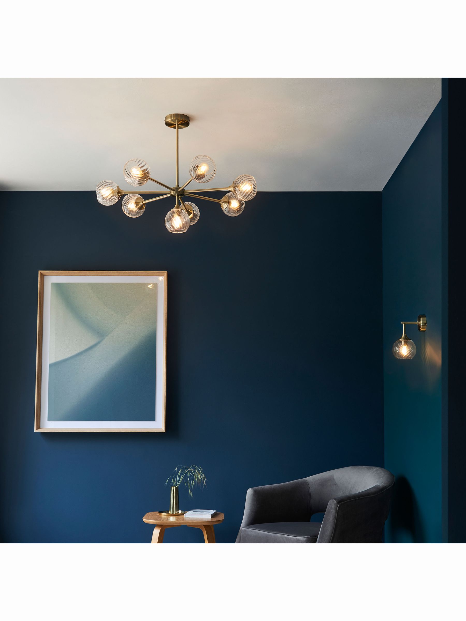 Buy Gallery Home Lexi Antique Brass 8 Bulb Pendant Ceiling Light from ...