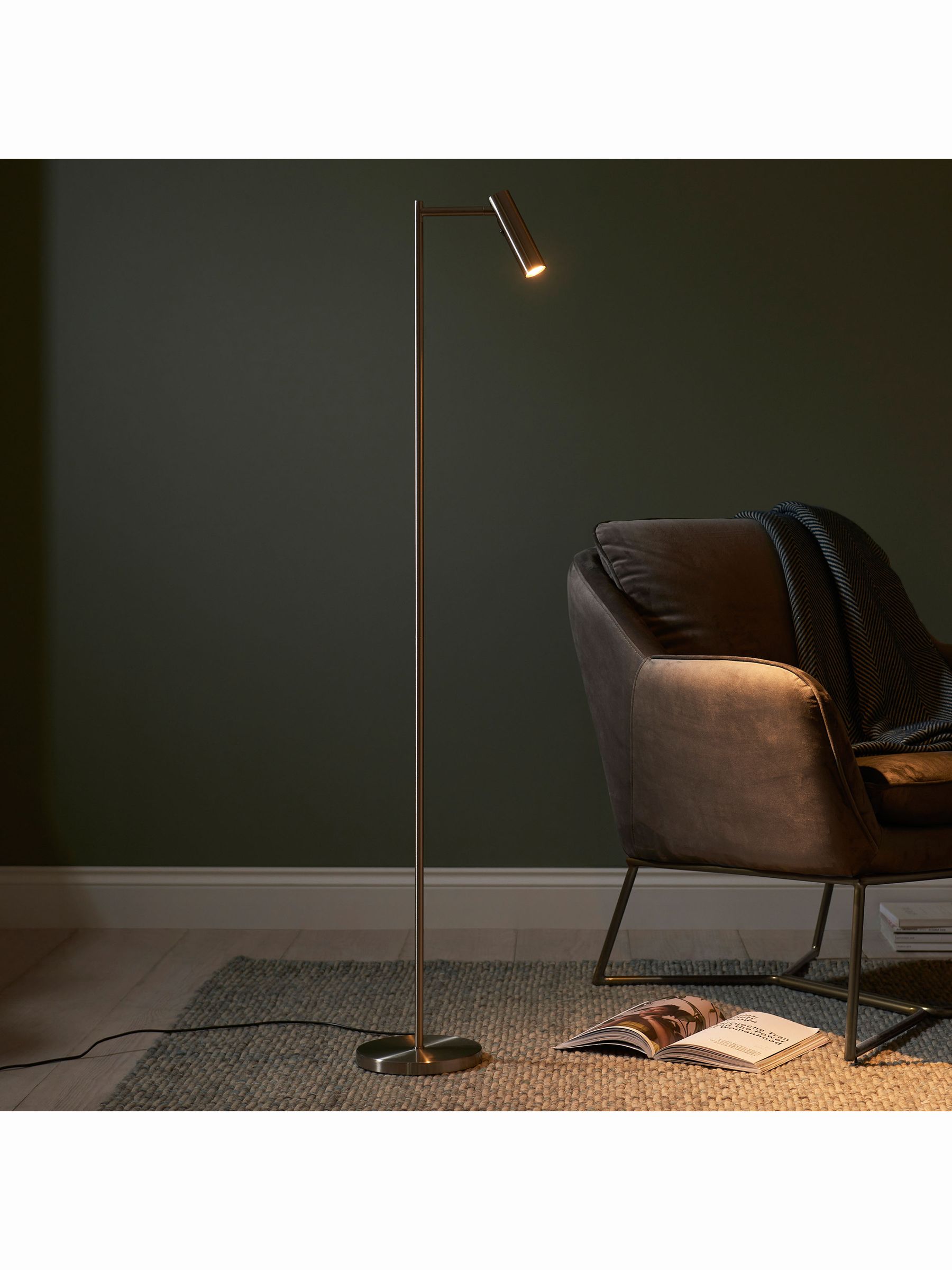 Buy Gallery Home Silver Reader Satin Nickel Floor Lamp from the Next UK ...