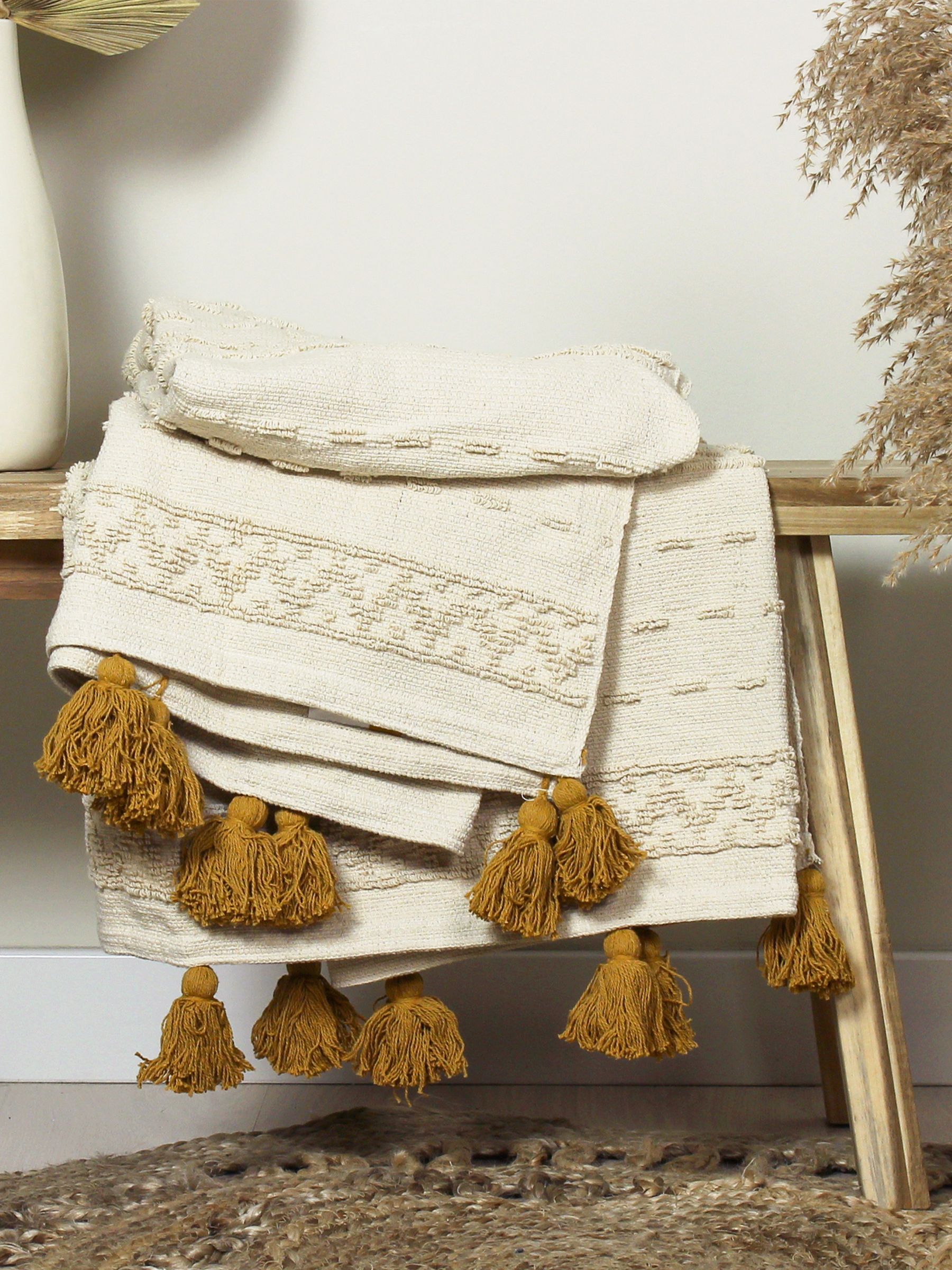 Buy furn. Yellow Boho Throw from the Next UK online shop