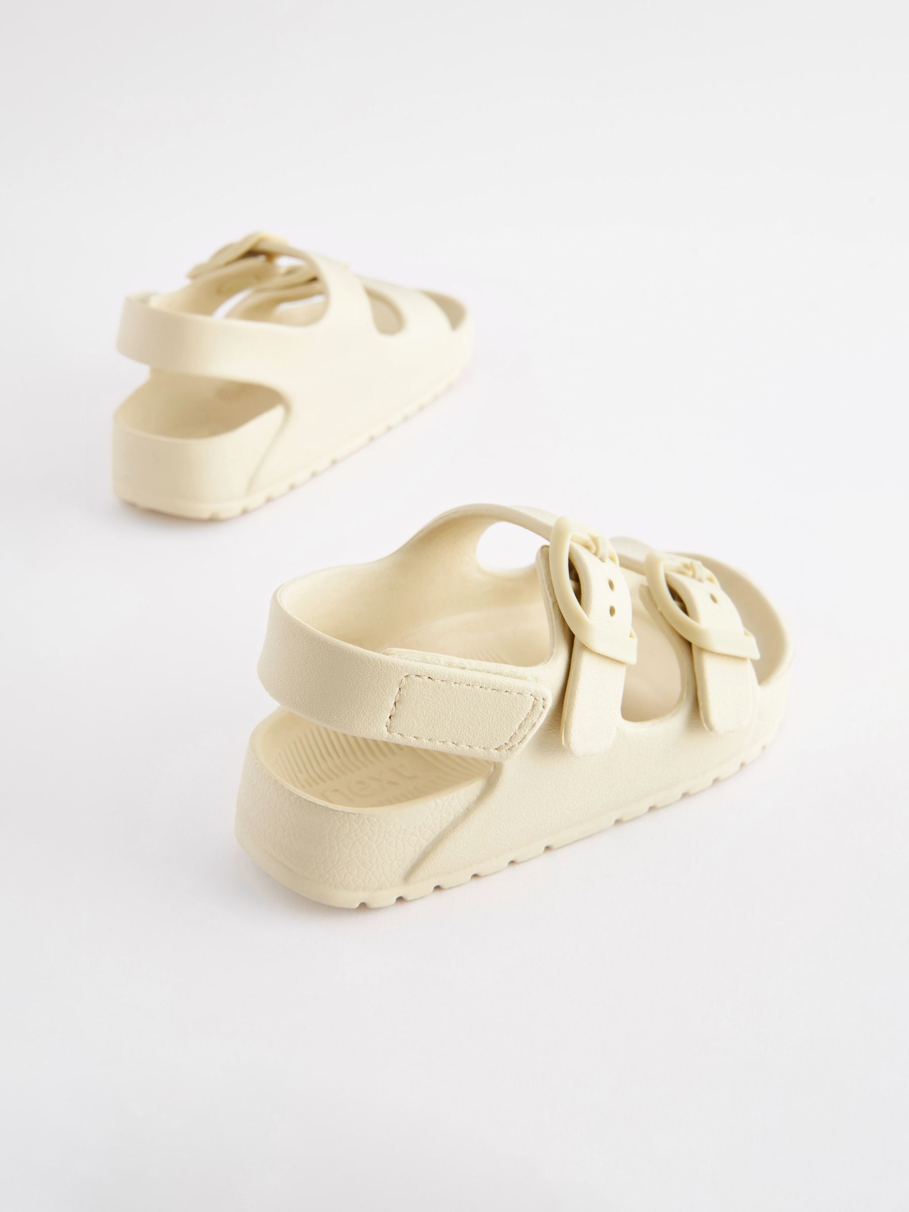 Buy Buttermilk White Double Buckle Ankle Strap EVA Sandals from the ...