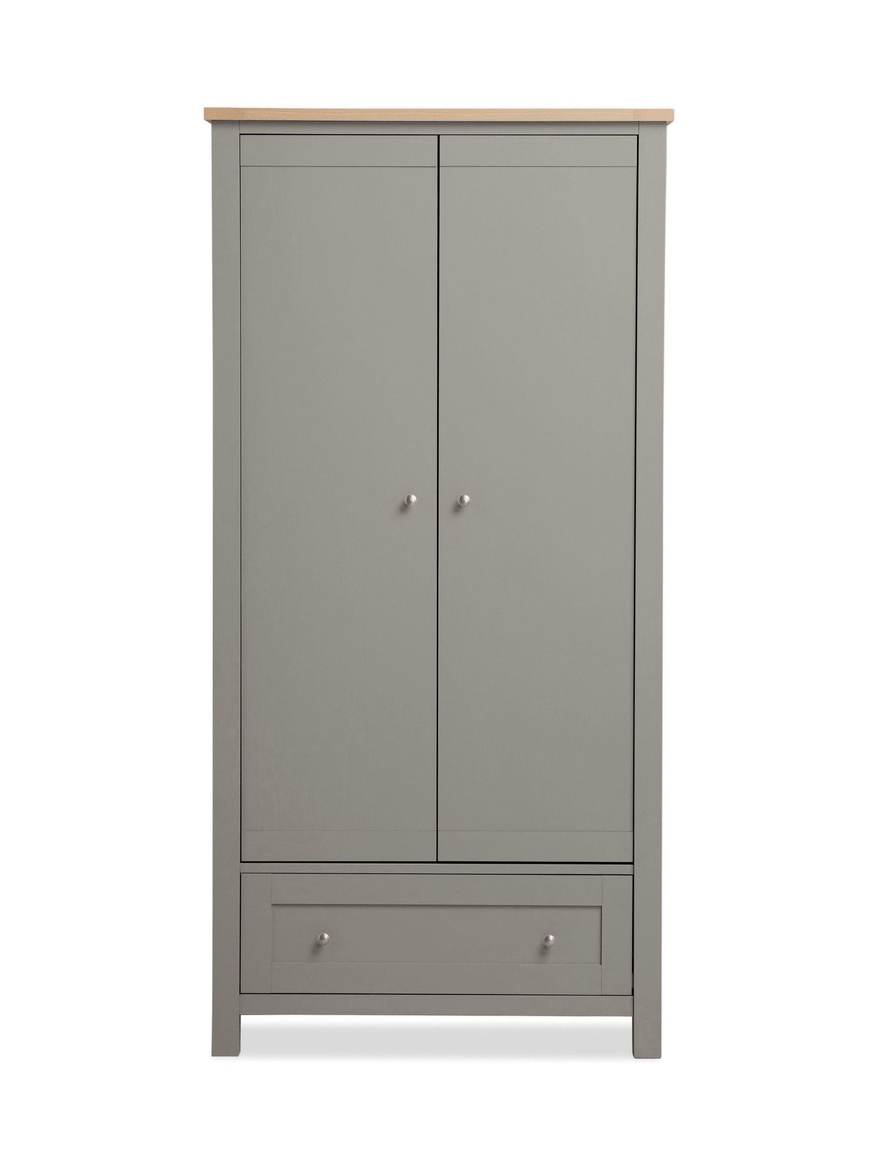Buy Dove Grey Malvern Statement Oak Effect Double, 1 Drawer Wardrobe ...