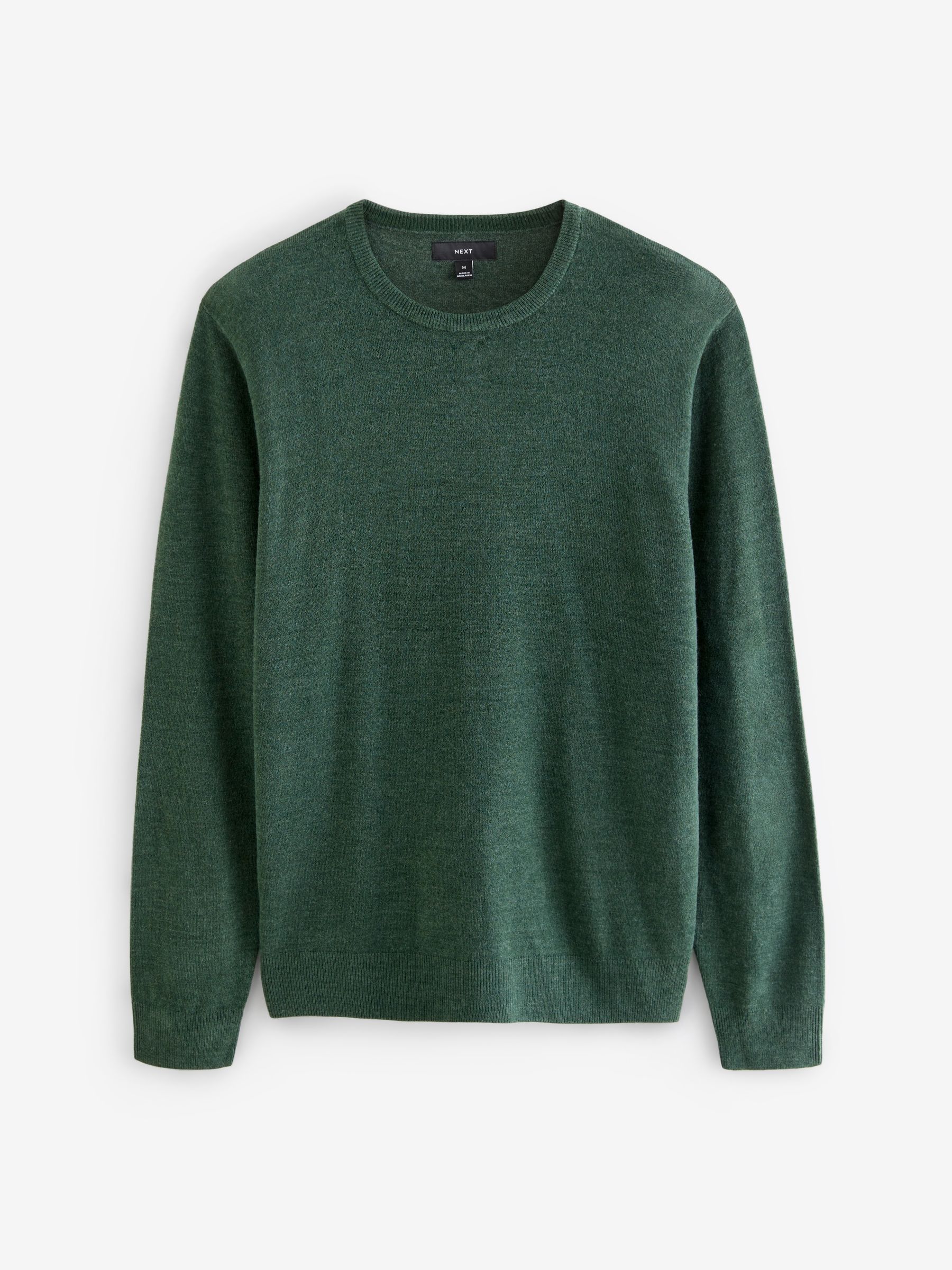 Buy Dark Green Crew Neck Regular Soft Touch Knit Jumper from Next ...