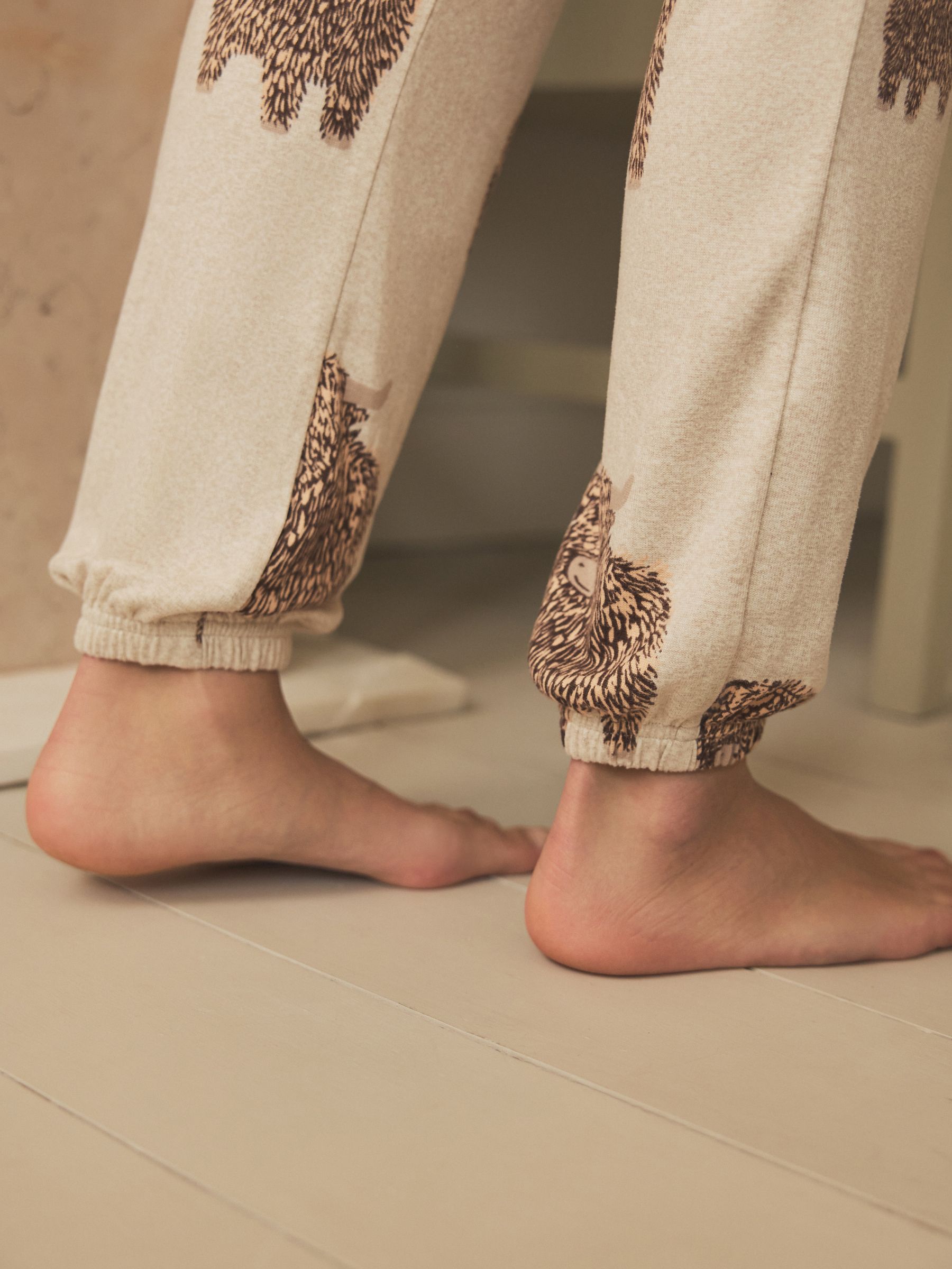 Buy Ecru Hamish The Highland Cow Cosy Long Sleeve Pyjamas from the Next ...