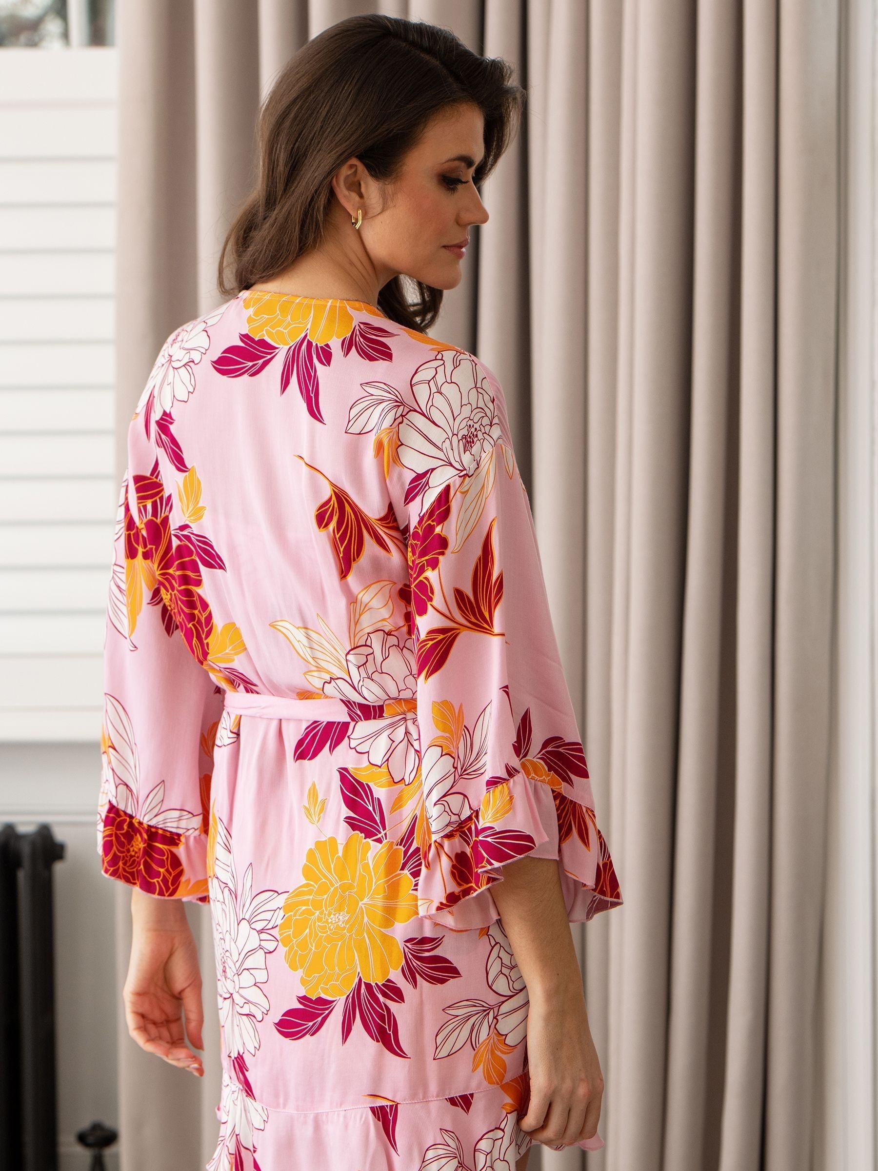 Buy Pour Moi Pink Luxe Woven Frill Detail Gown from Next Ireland