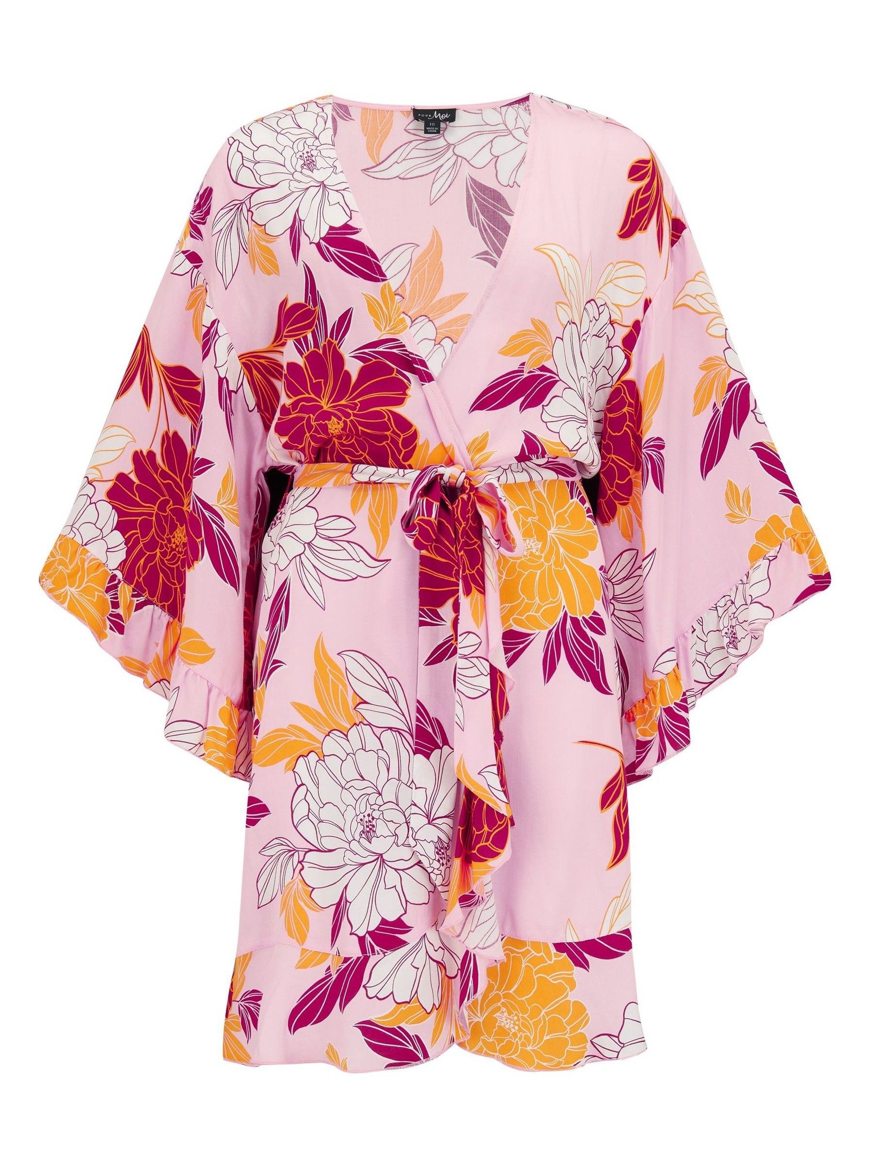 Buy Pour Moi Pink Luxe Woven Frill Detail Gown from the Next UK online shop