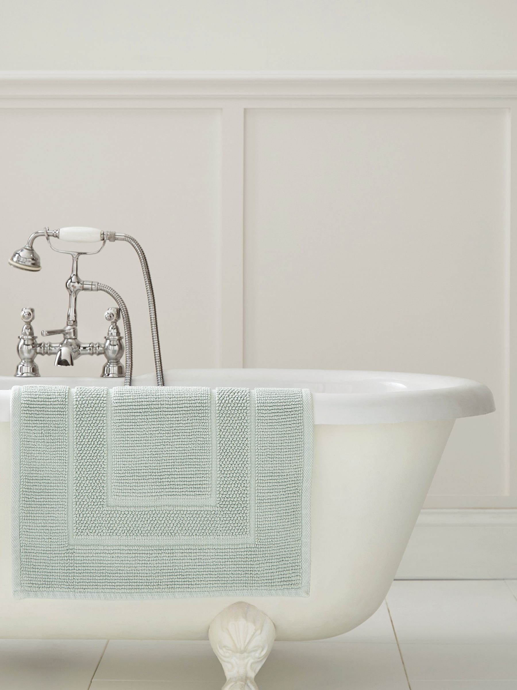 Buy Laura Ashley Duck Egg Blue Cotton Border 100% Cotton Bath Mat from ...