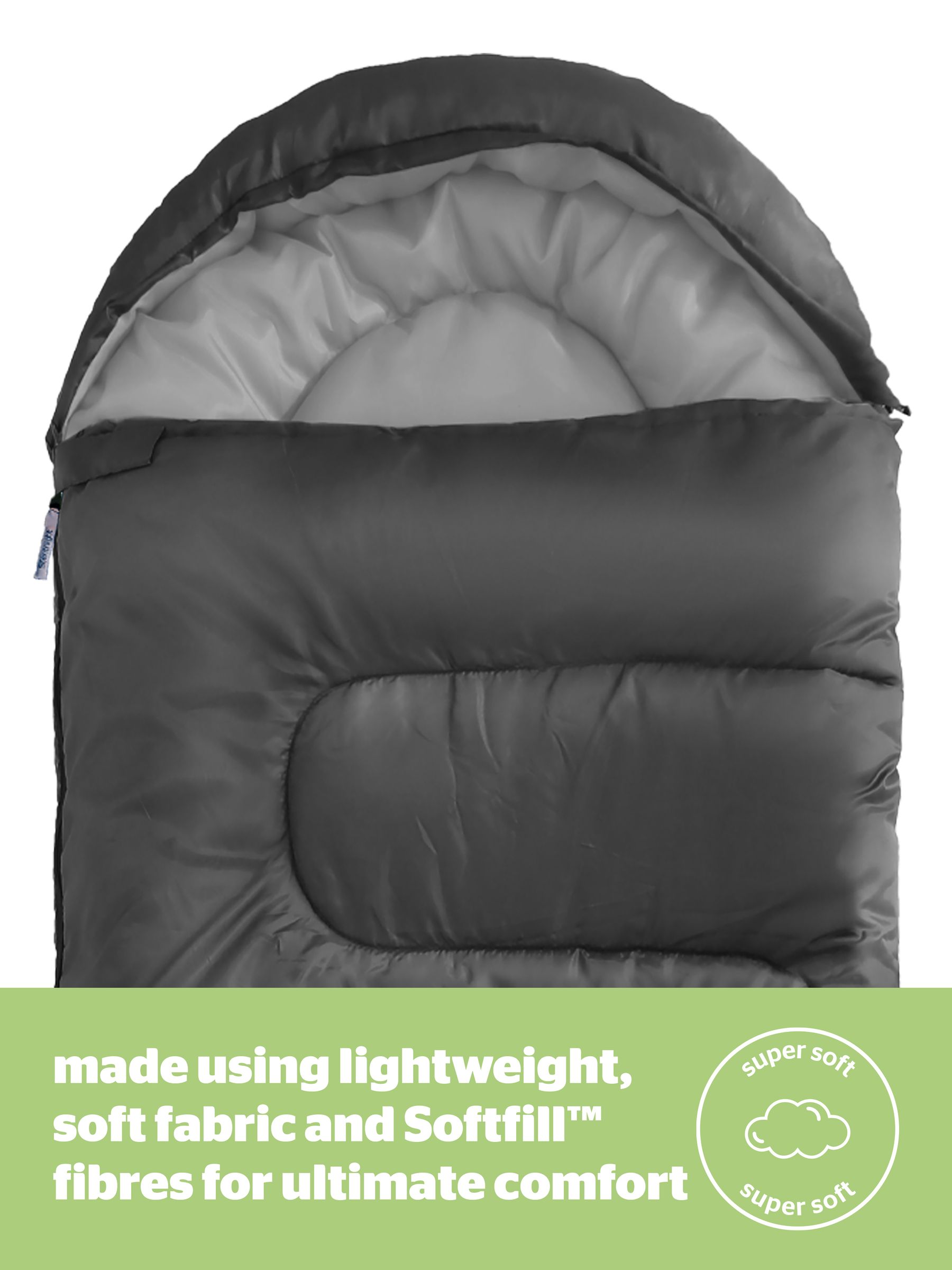 Buy Silentnight Black Camping Collection Reversible Softfill™ Adult ...
