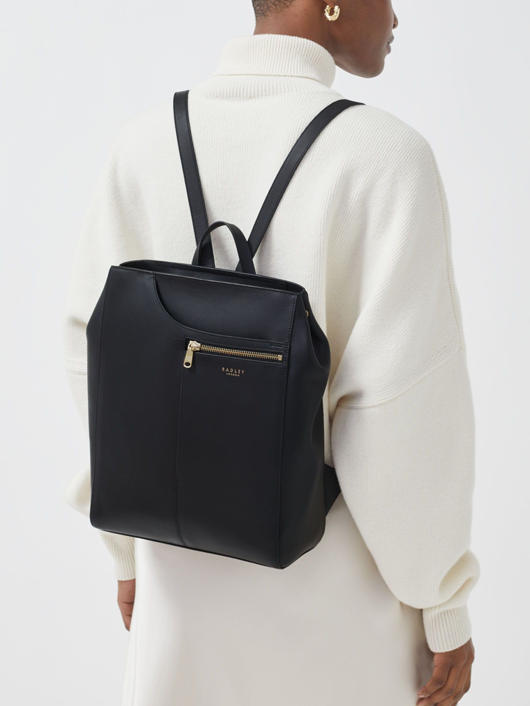 Buy Radley Medium Pockets Icon Zip Top Black Backpack from the Next UK ...