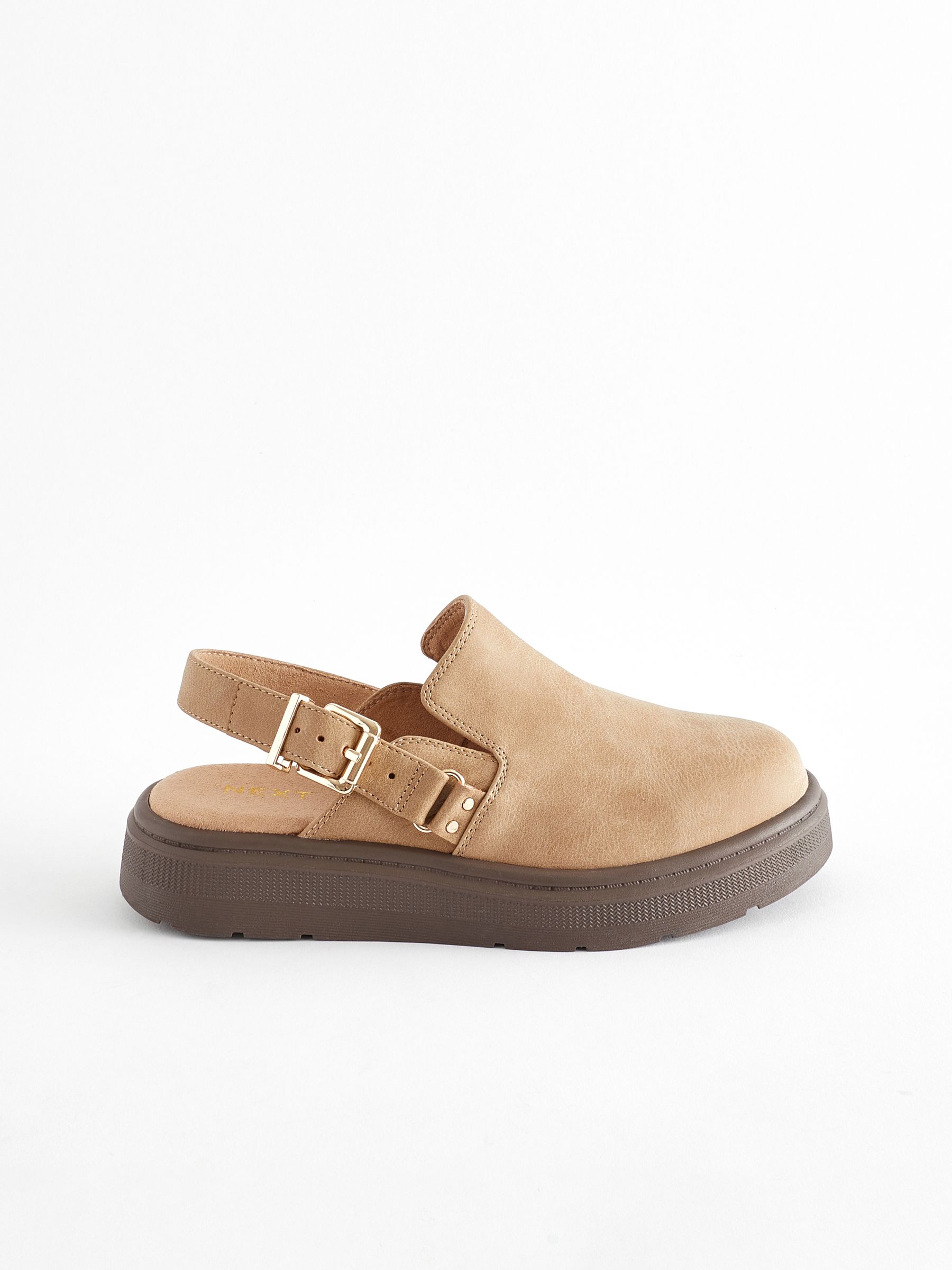 Buy Neutral Beige Adjustable Buckle Chunky Clogs from Next Australia
