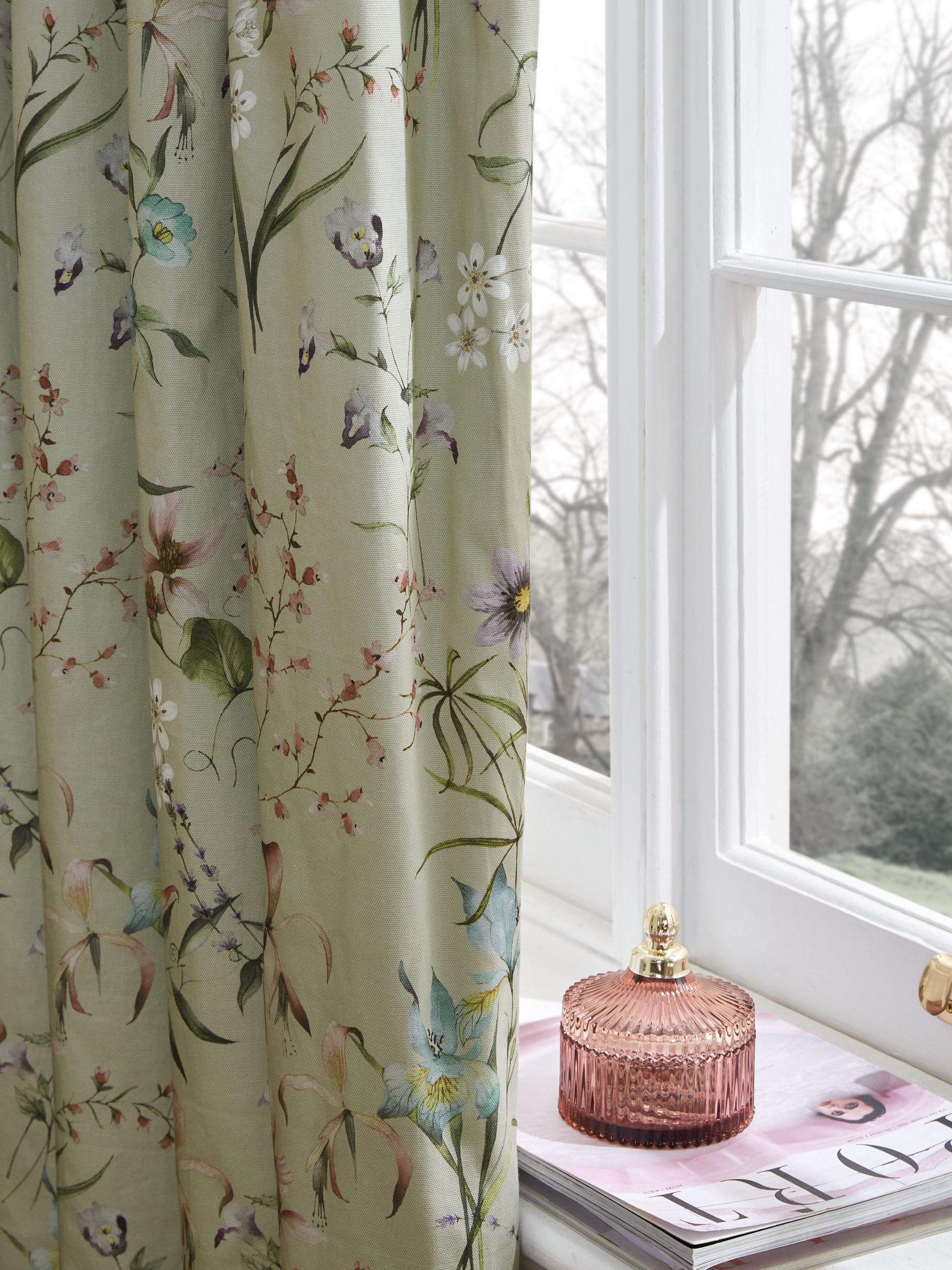 Buy Sage Green Next Regency Floral Eyelet Blackout/Thermal Curtains ...