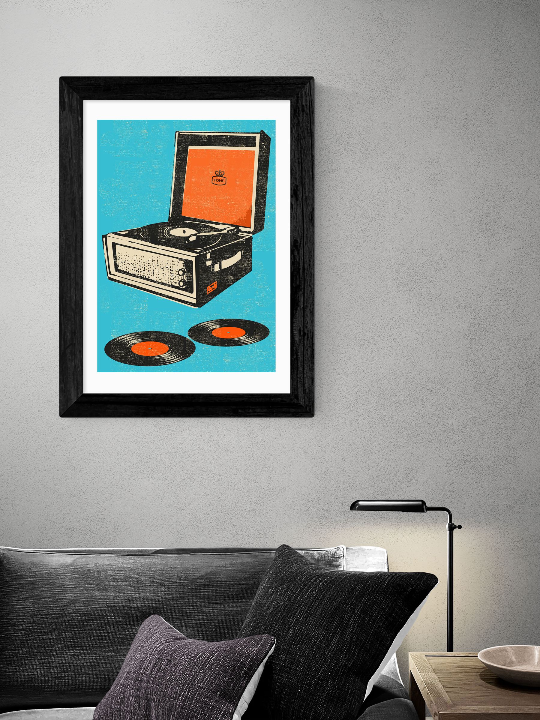 Buy East End Prints Black Record Player Print from the Next UK online shop
