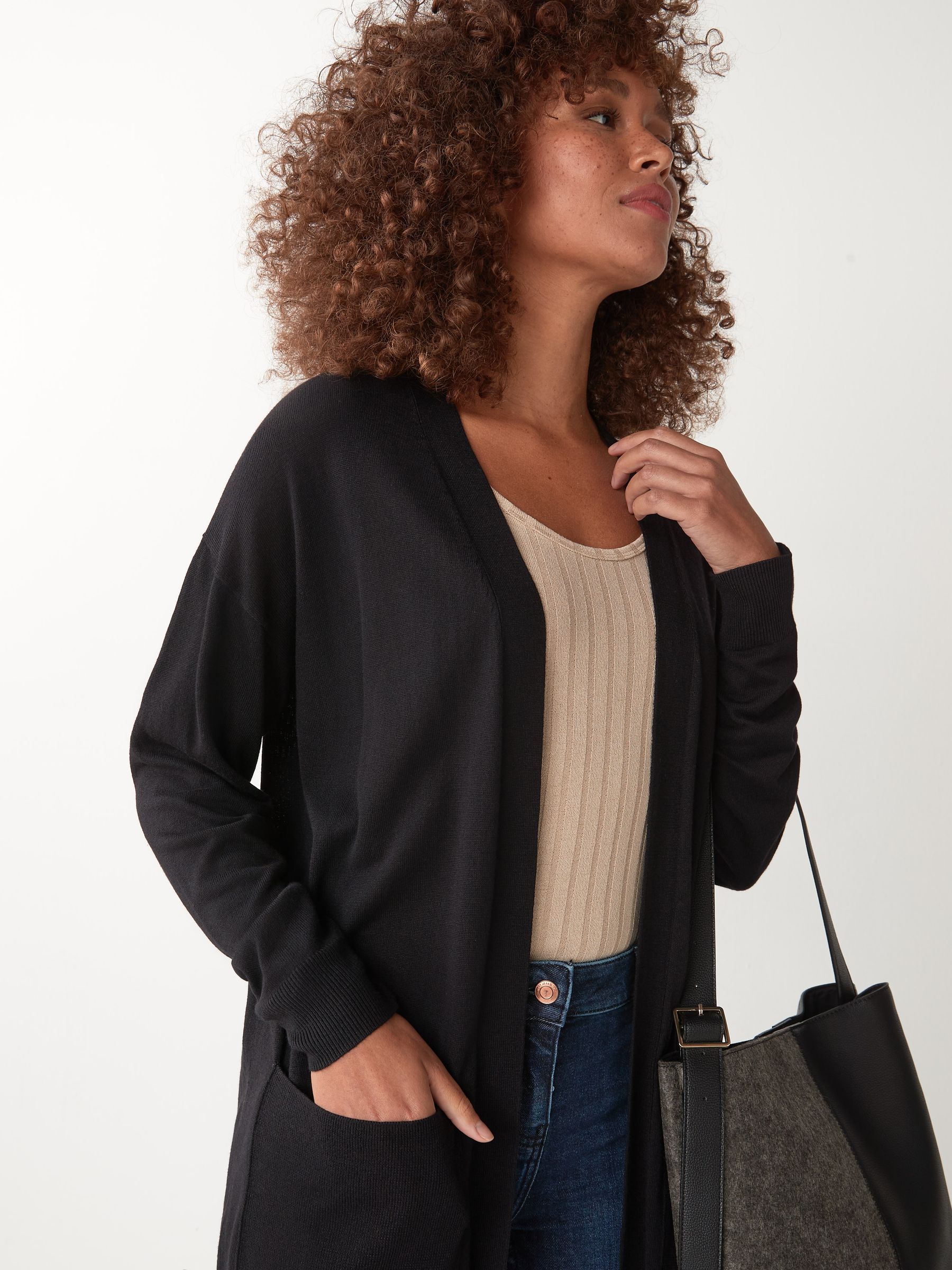 Buy Black Soft Touch Longline Knitted Cardigan from Next Ireland
