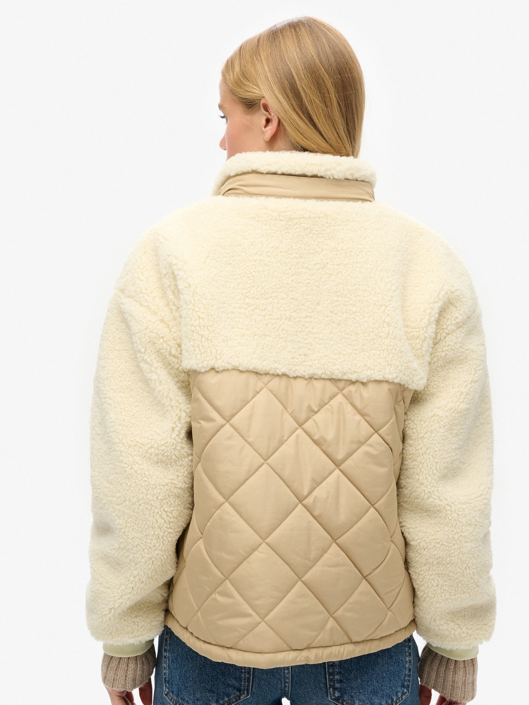 Buy Superdry Urban Cream Workwear Fleece Hybrid Jacket from the Next UK ...